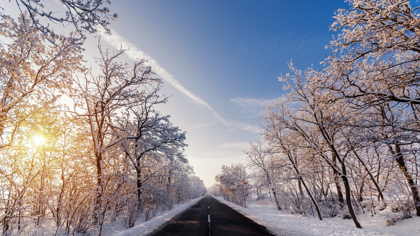 Dark Winter Road Way Wallpapers - Wallpaper Cave