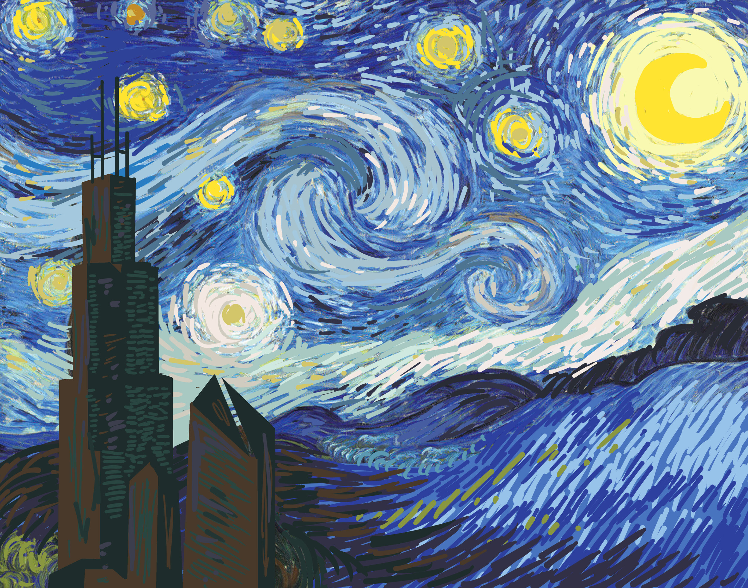 Starry Night Painting Wallpapers - Wallpaper Cave