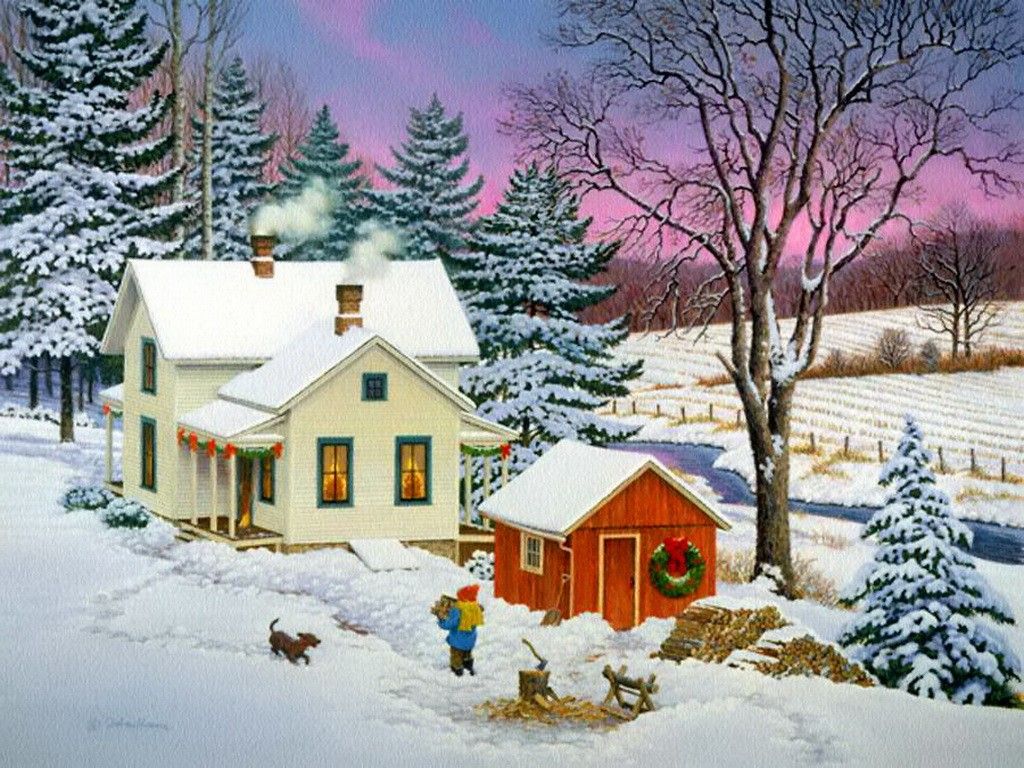 Country Winter Art Wallpapers - Wallpaper Cave