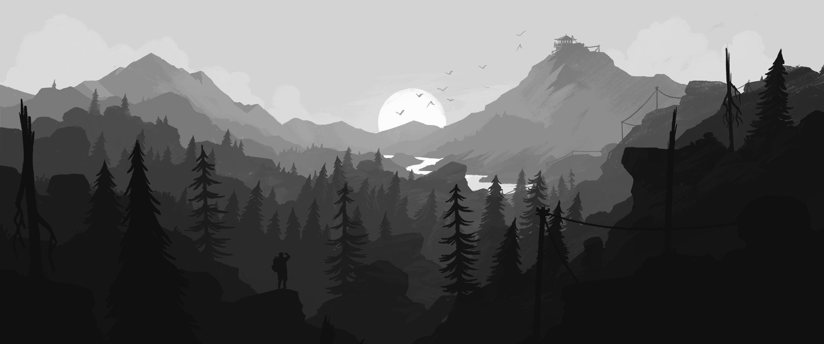 Black And White Firewatch Tower Wallpapers - Wallpaper Cave
