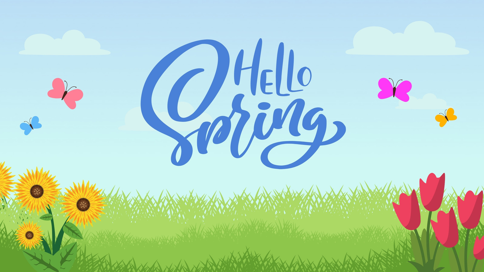 Hello Spring Blue Wallpapers - Wallpaper Cave