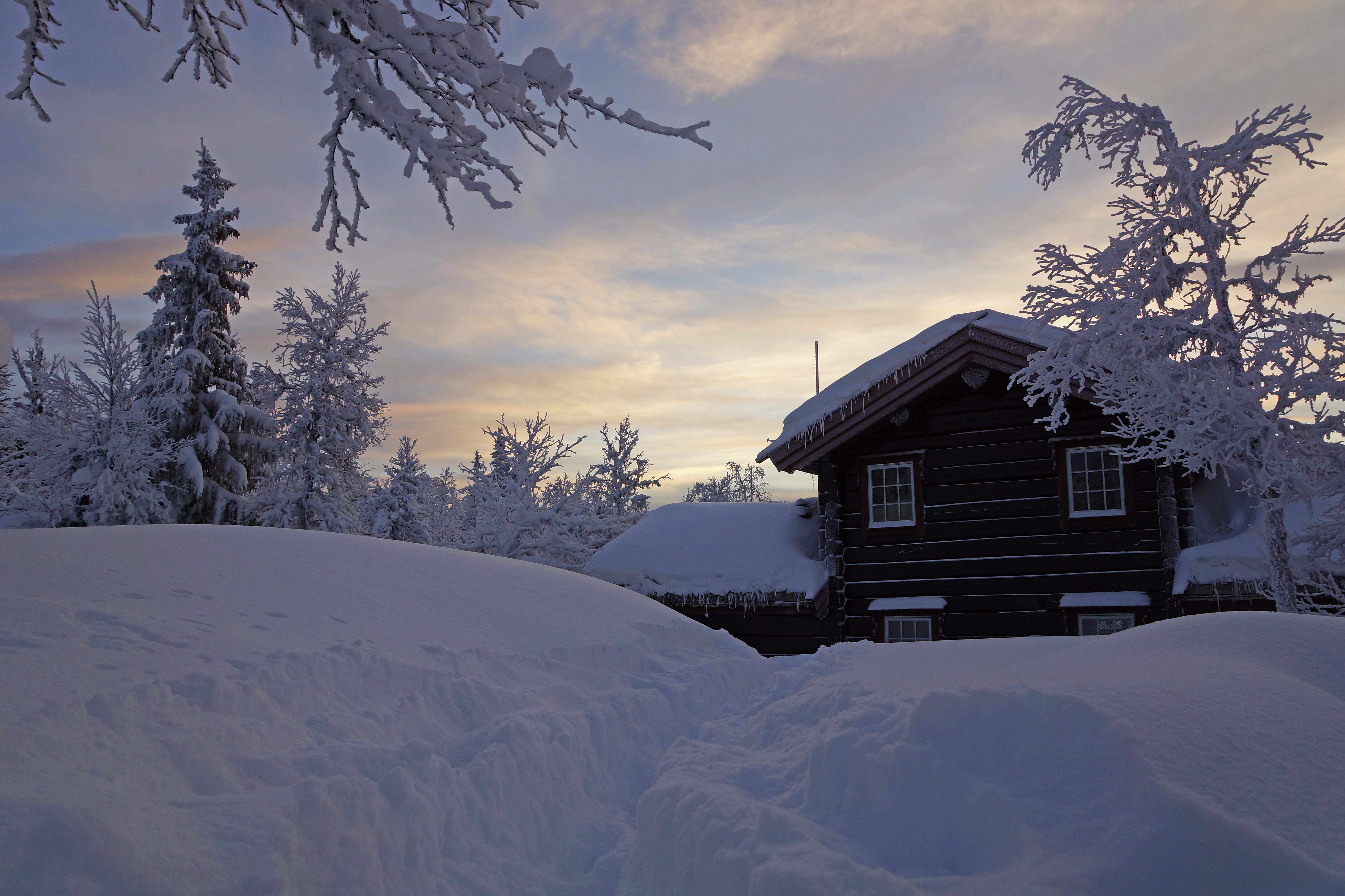 Winter Sunset Cabin Wallpapers - Wallpaper Cave