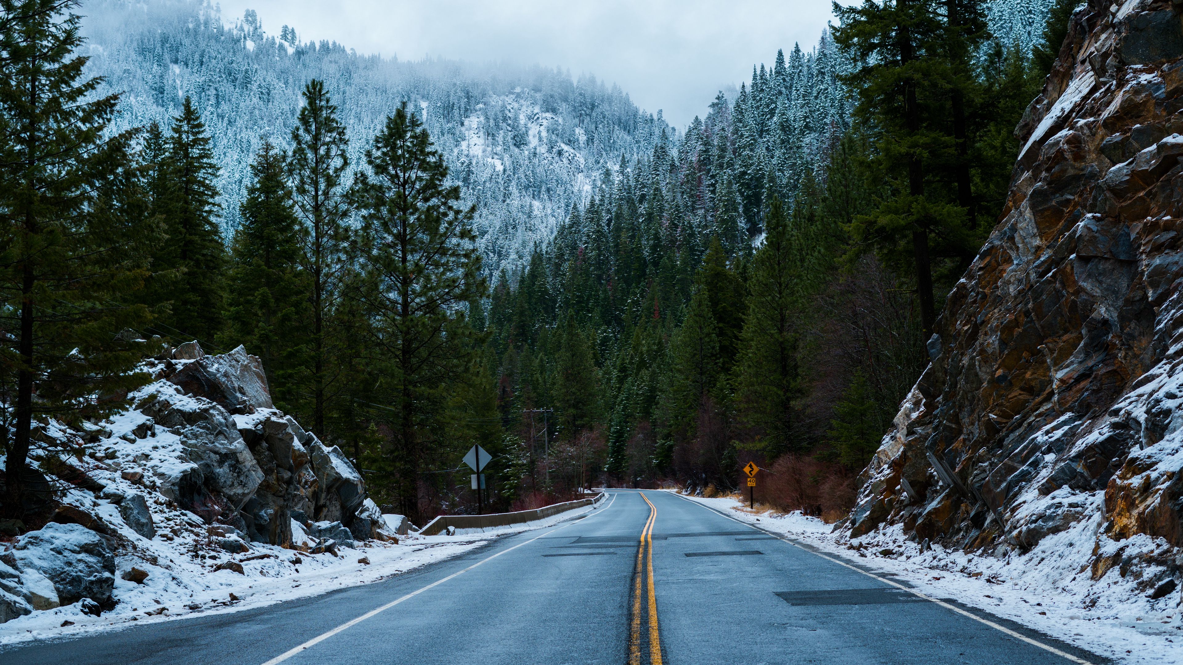 4k Winter Road Wallpapers - Wallpaper Cave