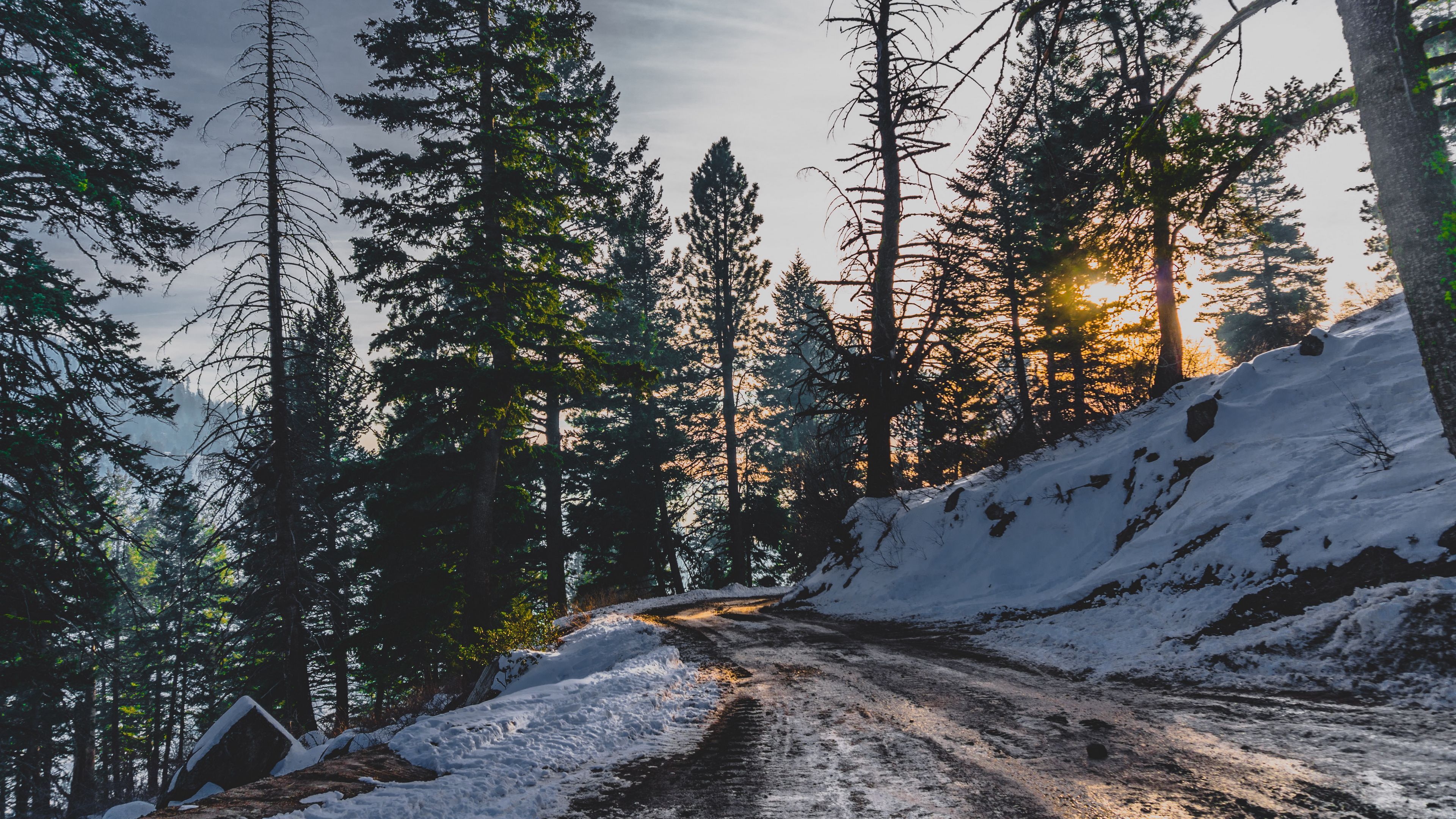 4k Winter Road Wallpapers - Wallpaper Cave