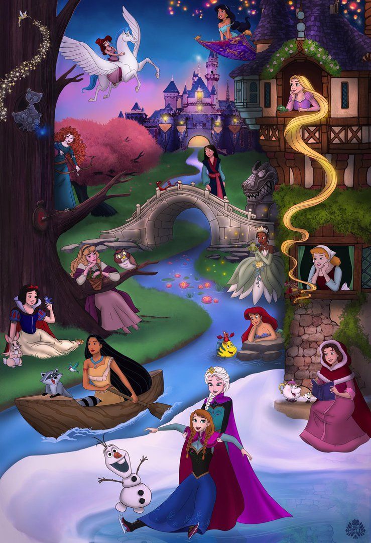Disney Princess Collage Wallpapers - Wallpaper Cave