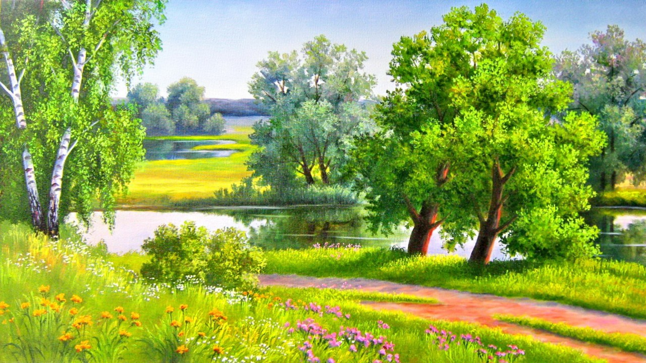 Tree Spring Flowers Path Wallpapers - Wallpaper Cave