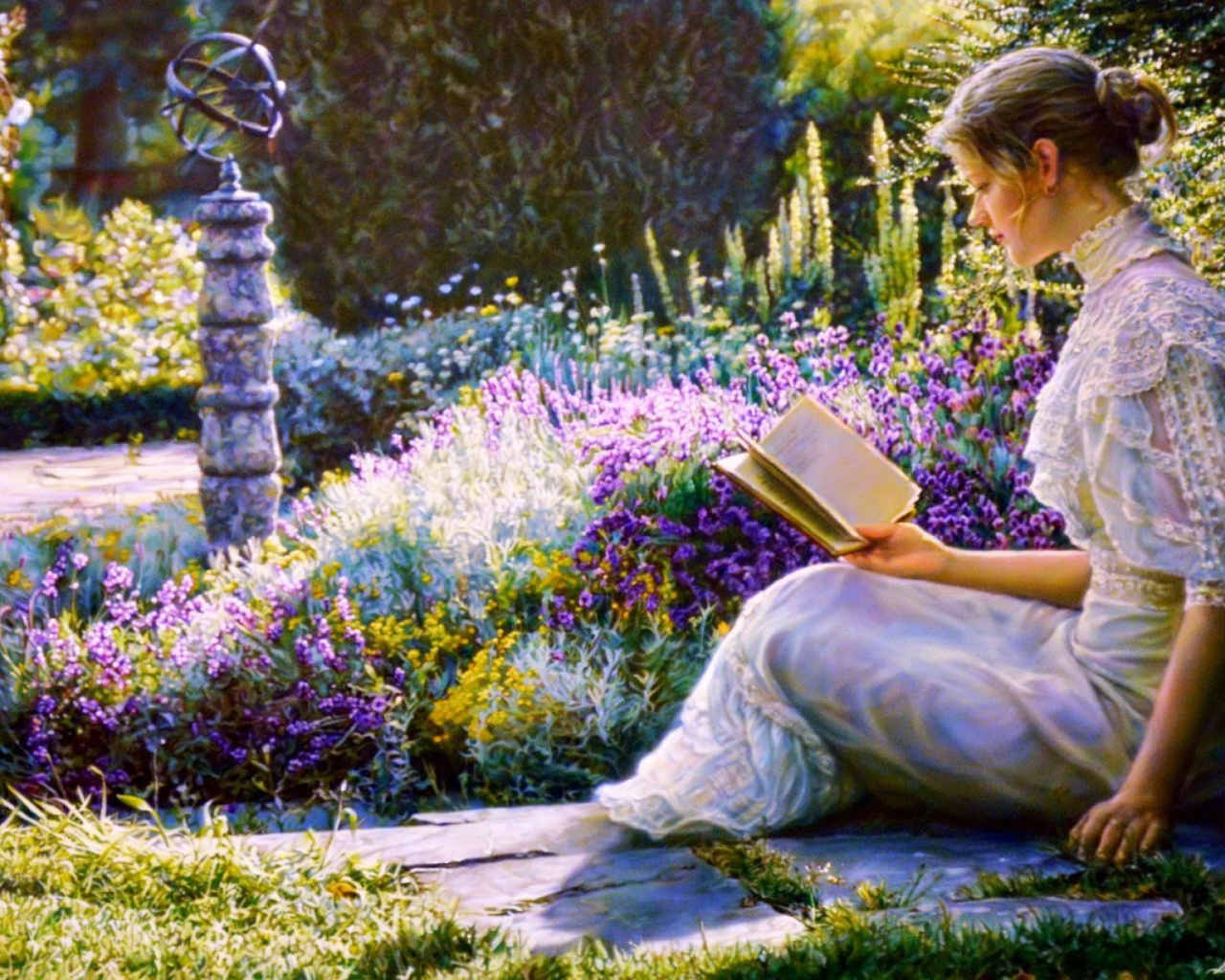 Girl Book Spring Wallpapers - Wallpaper Cave