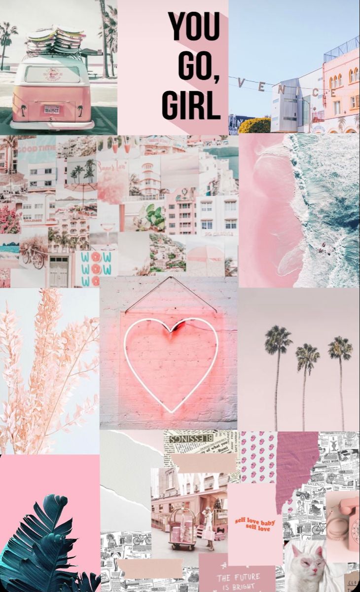 Light Pink Summer Collage Wallpapers Wallpaper Cave