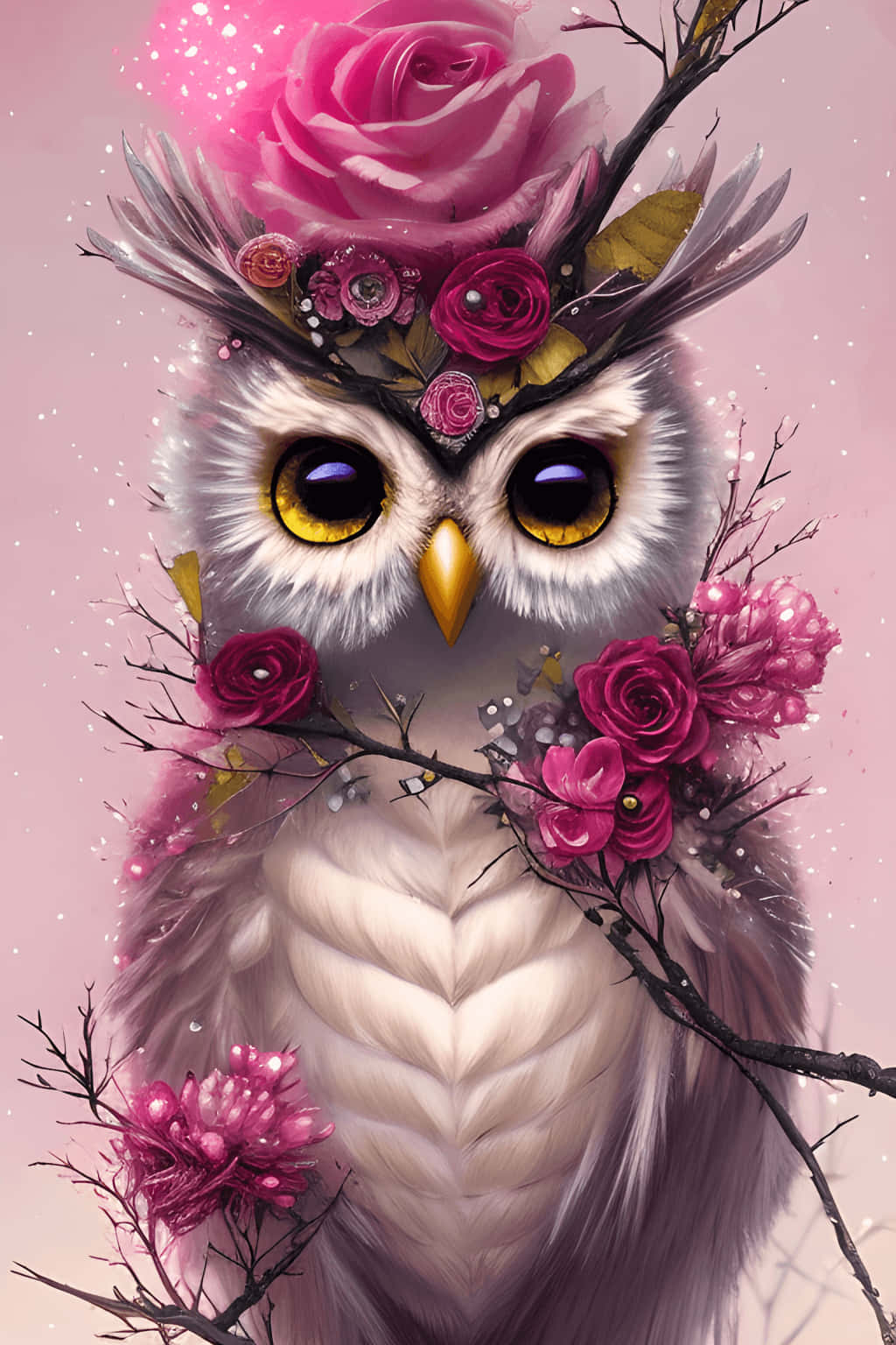 Owl And Flowers Wallpapers - Wallpaper Cave