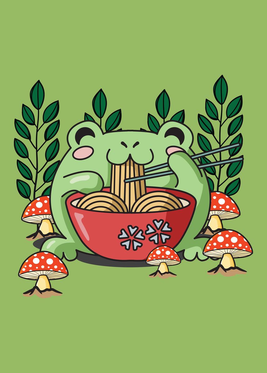 Frog With Ramen Wallpapers - Wallpaper Cave