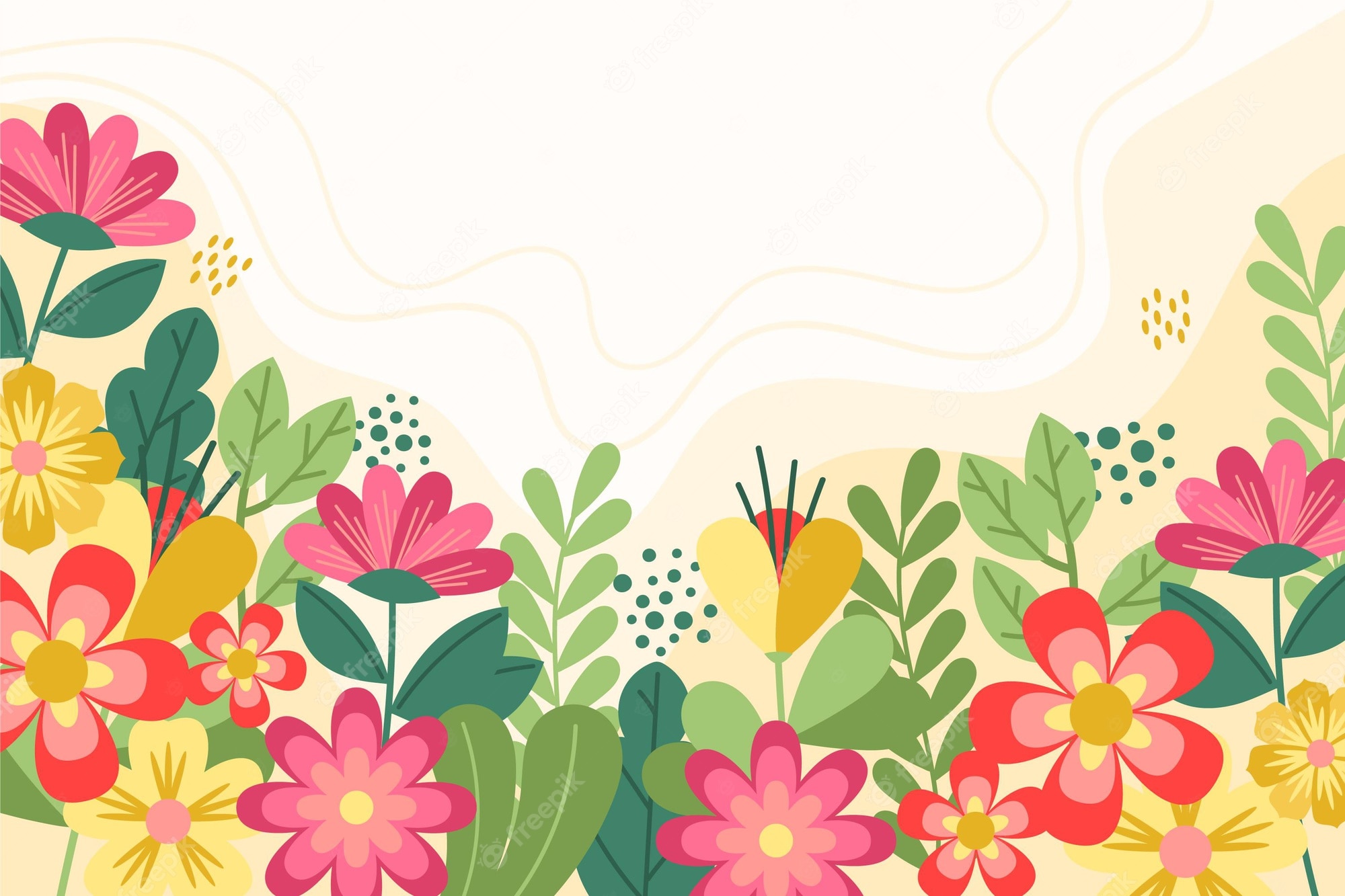 Springtime Cartoon Flower Wallpapers - Wallpaper Cave