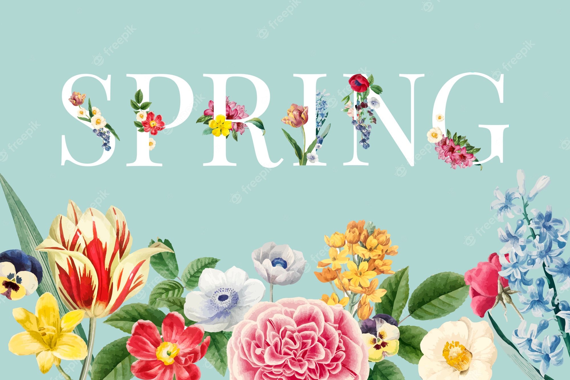 Springtime Cartoon Flower Wallpapers - Wallpaper Cave