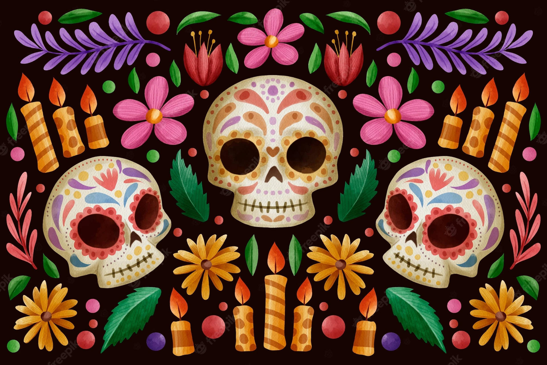 Day Of The Dead Halloween Wallpapers - Wallpaper Cave