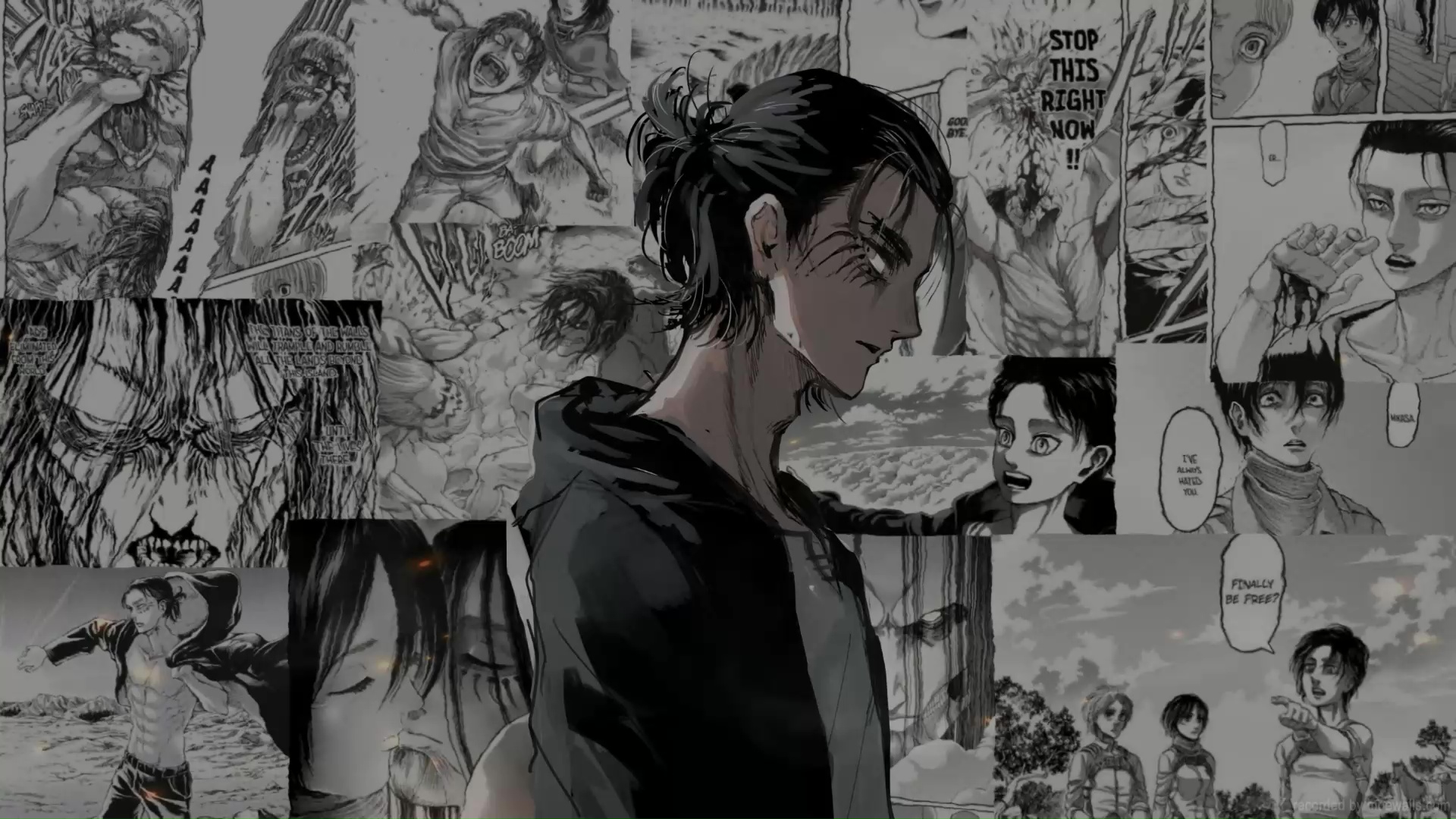 Eren Black And White Wallpapers - Wallpaper Cave