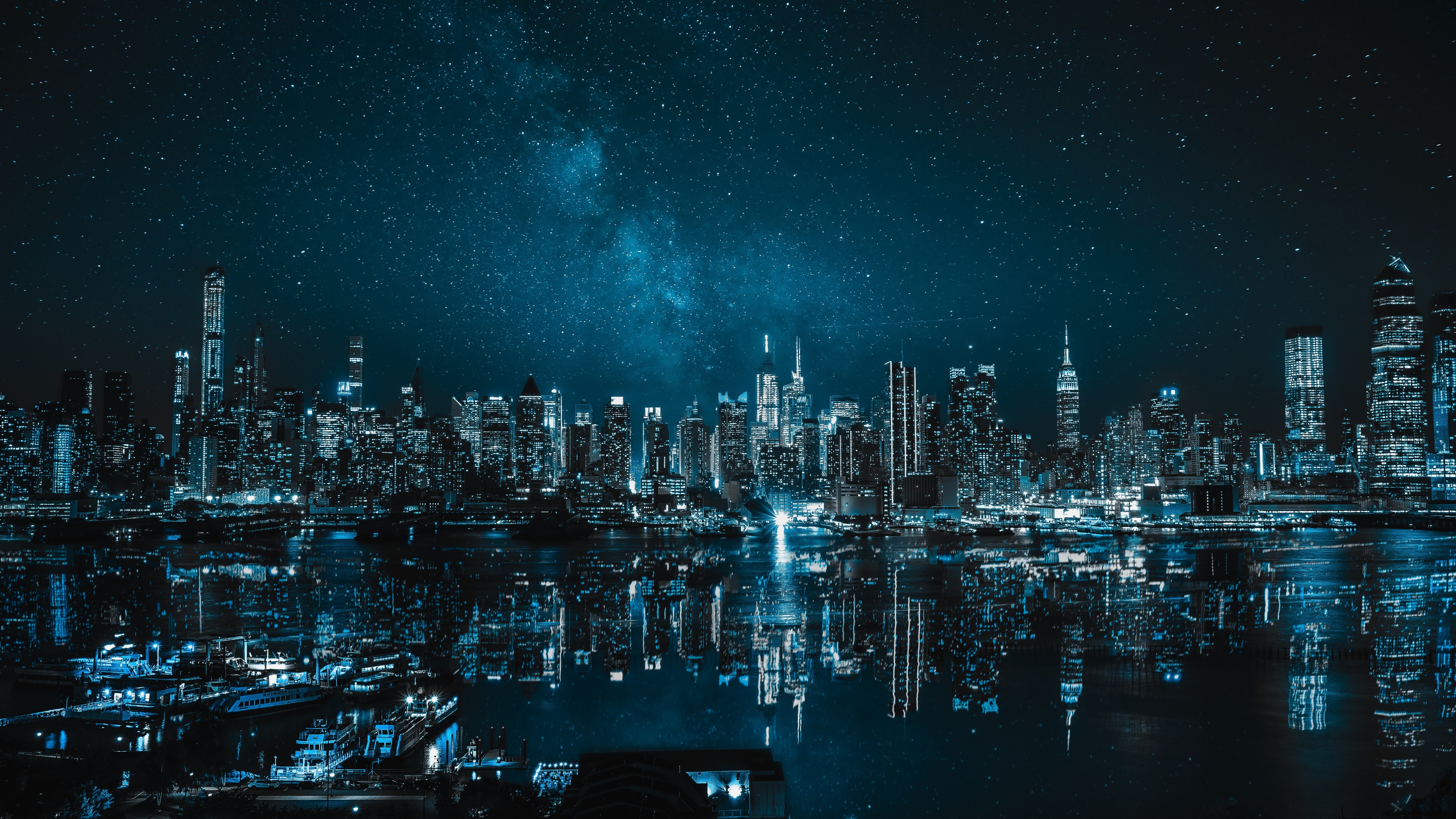 Dark Blue City Wallpapers - Wallpaper Cave