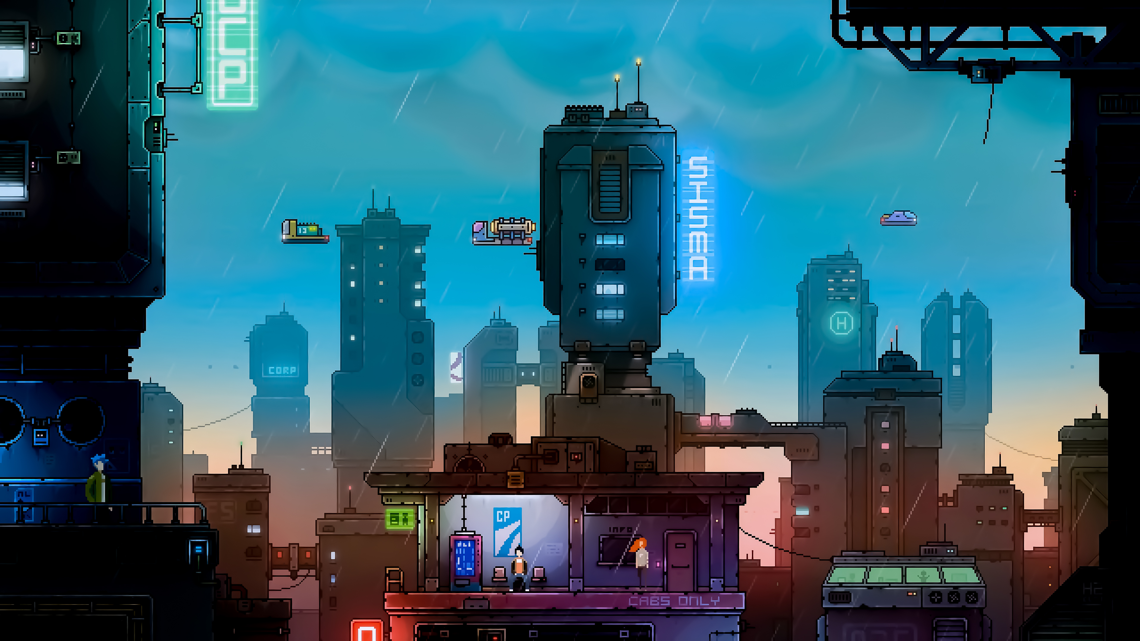 3840x2400 Buildings Pixel Art Cityscape 4k 4k Hd 4k