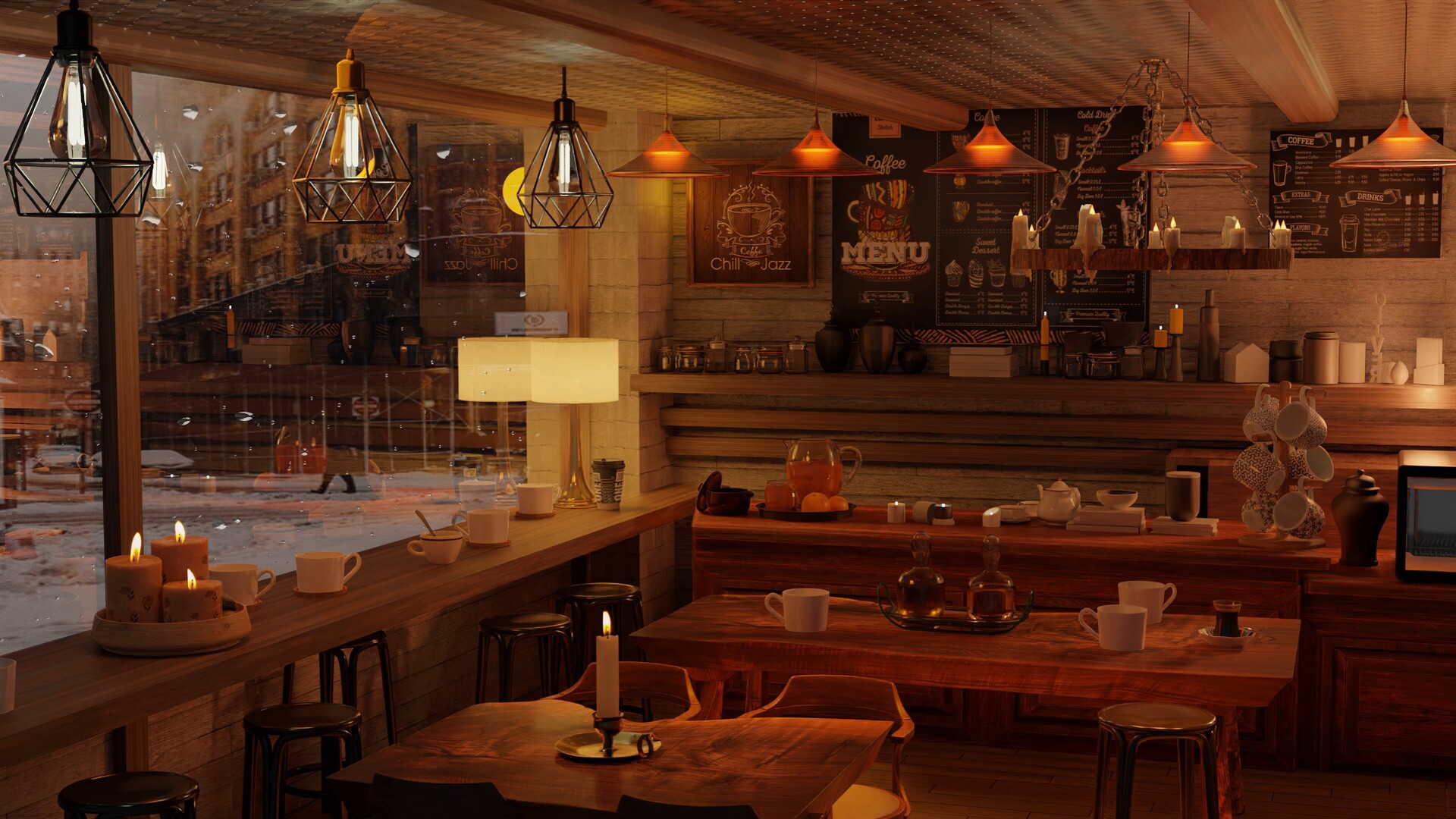 Autumn Cafe Shop Wallpapers - Wallpaper Cave