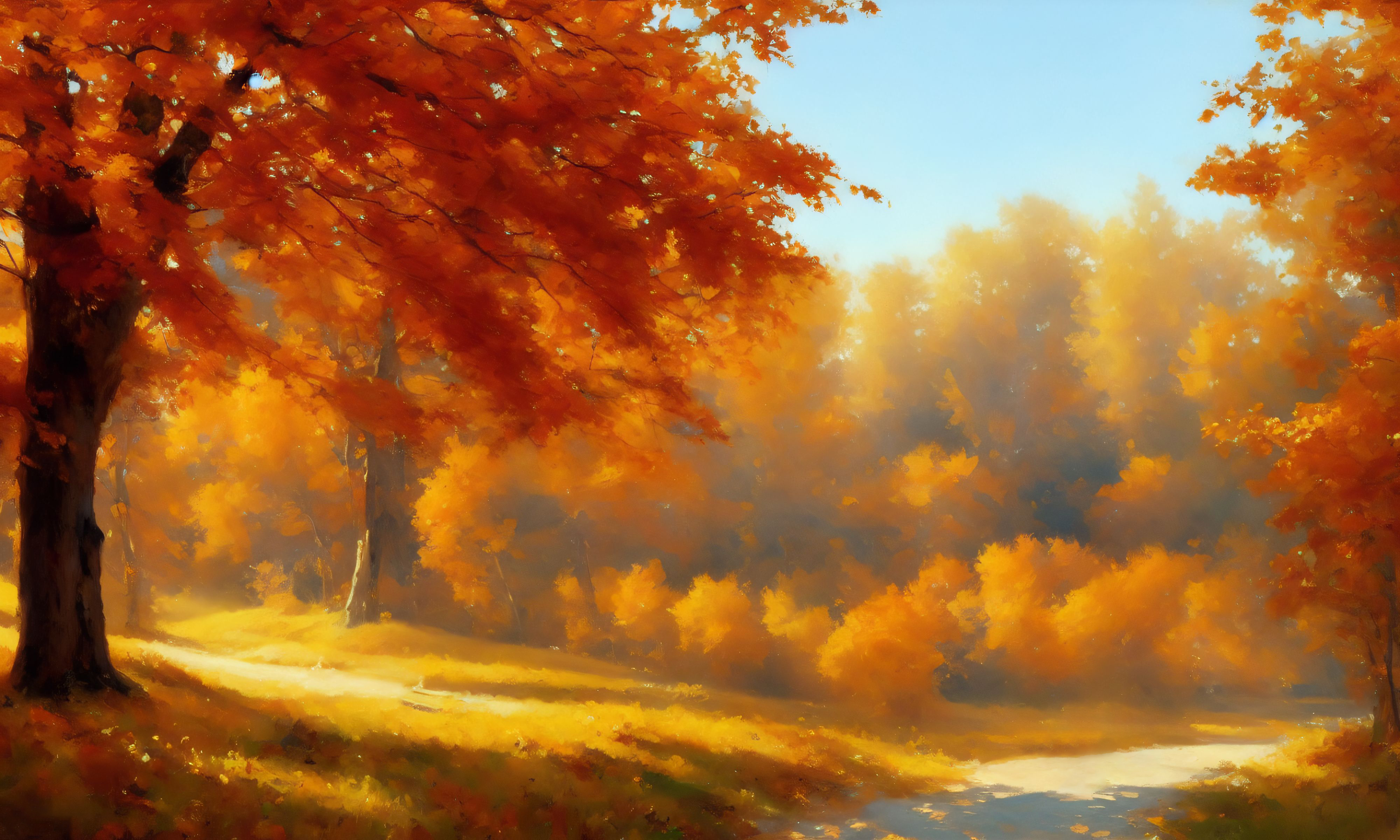 Autumn Scenery Art Wallpapers - Wallpaper Cave