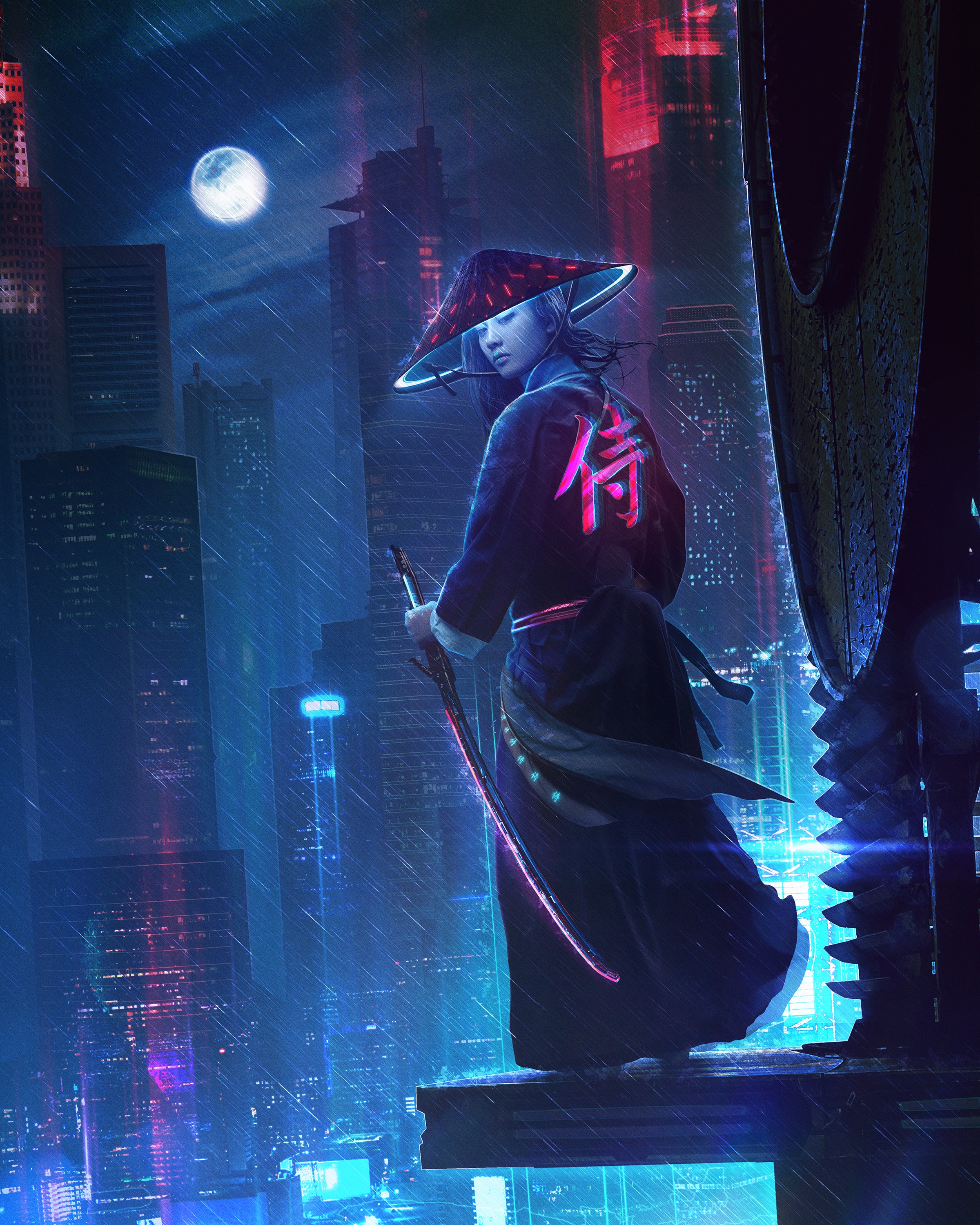 Samurai Neon 4k Wallpapers - Wallpaper Cave