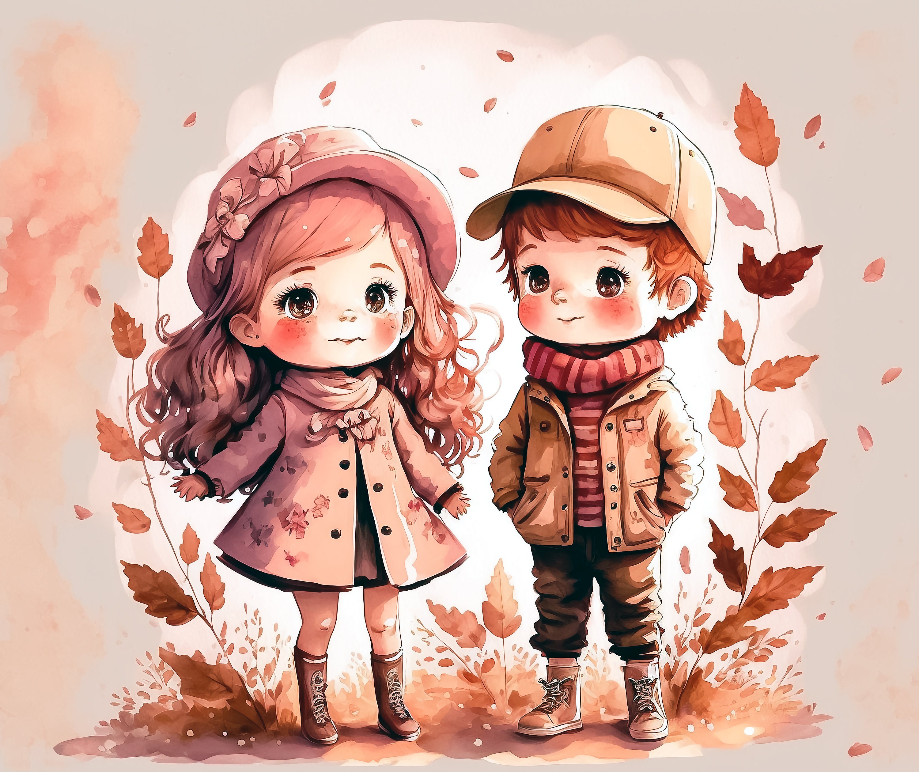 Autumn Kids Cartoon Wallpapers - Wallpaper Cave