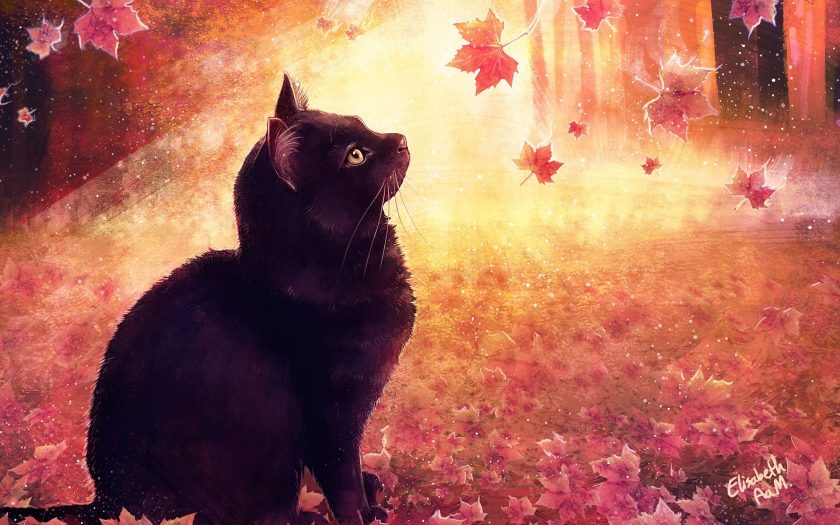 Black Cat Art Wallpapers - Wallpaper Cave
