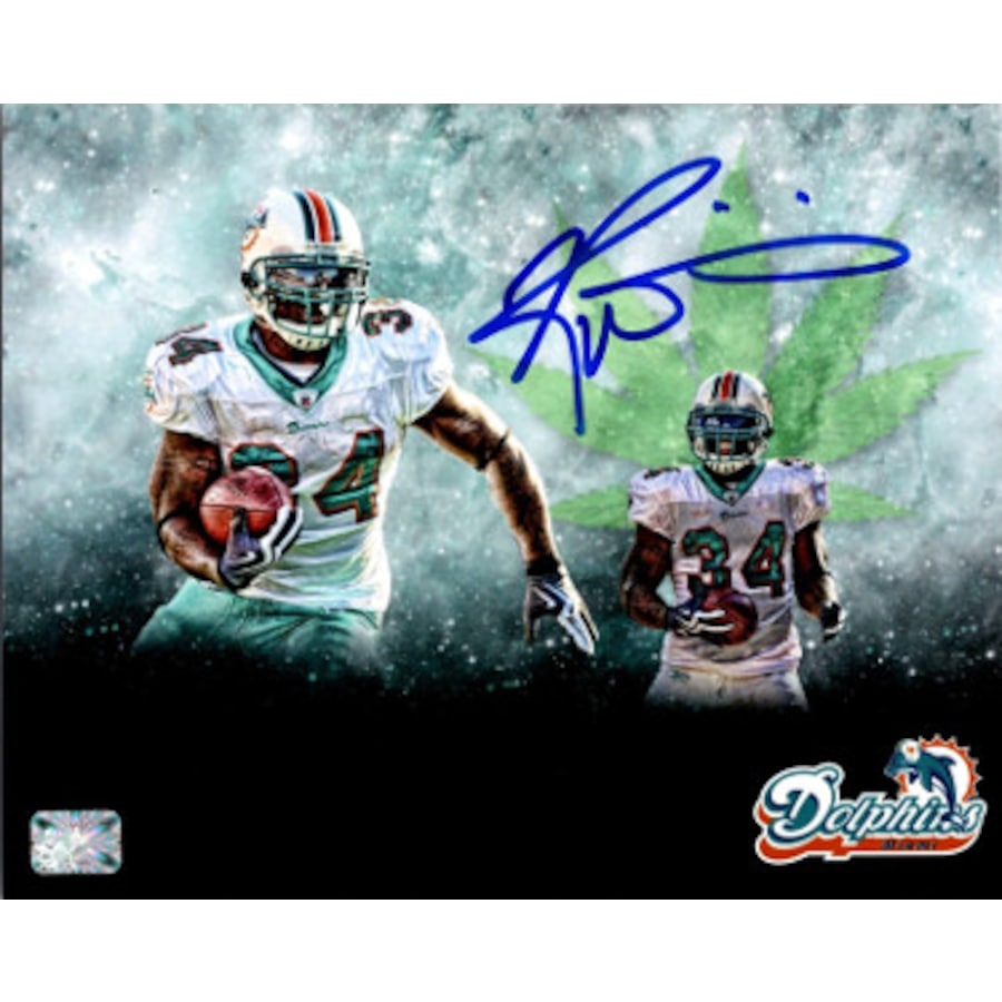 Ricky Williams Delfiner Tapet Ricky Williams Jersey Signed Ricky