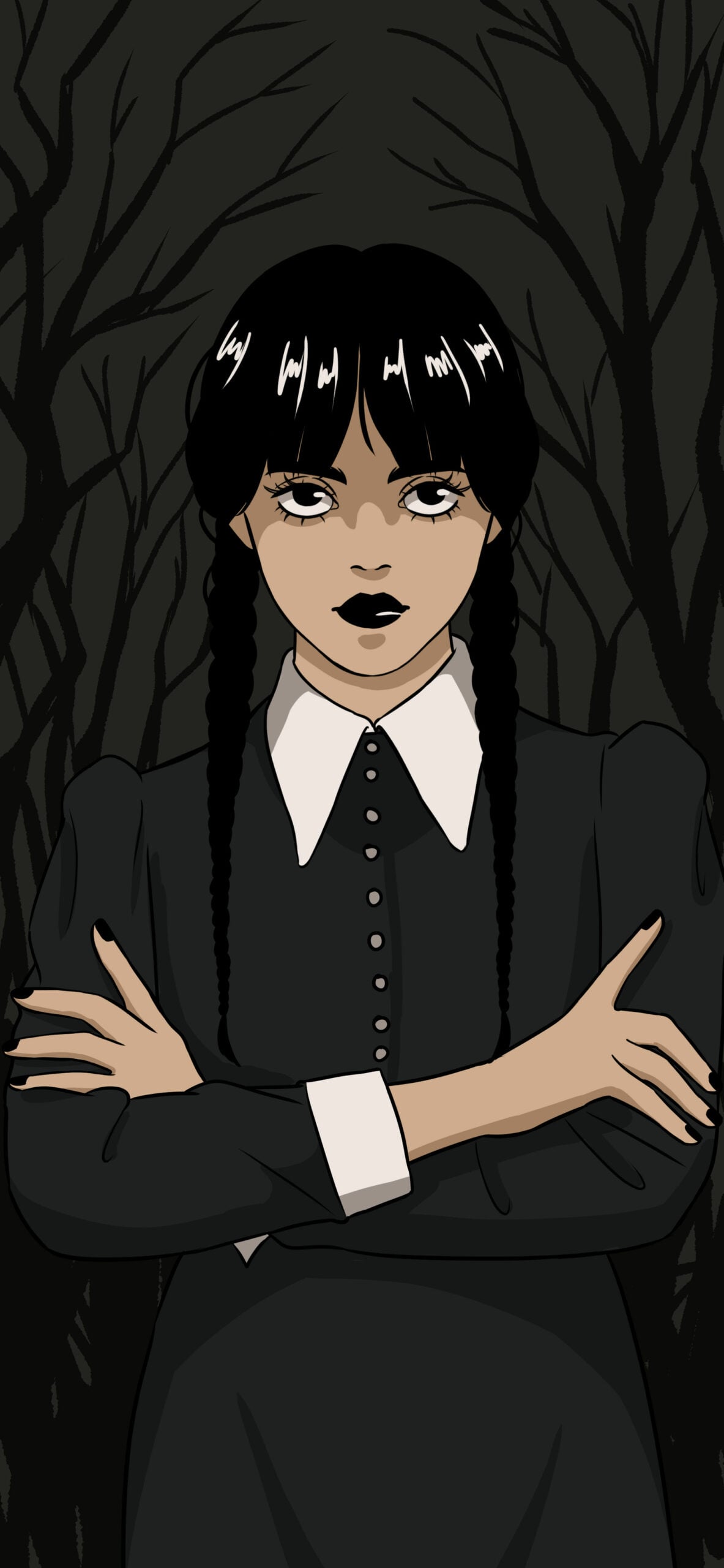 Wednesday Addams Cartoon Wallpapers - Wallpaper Cave