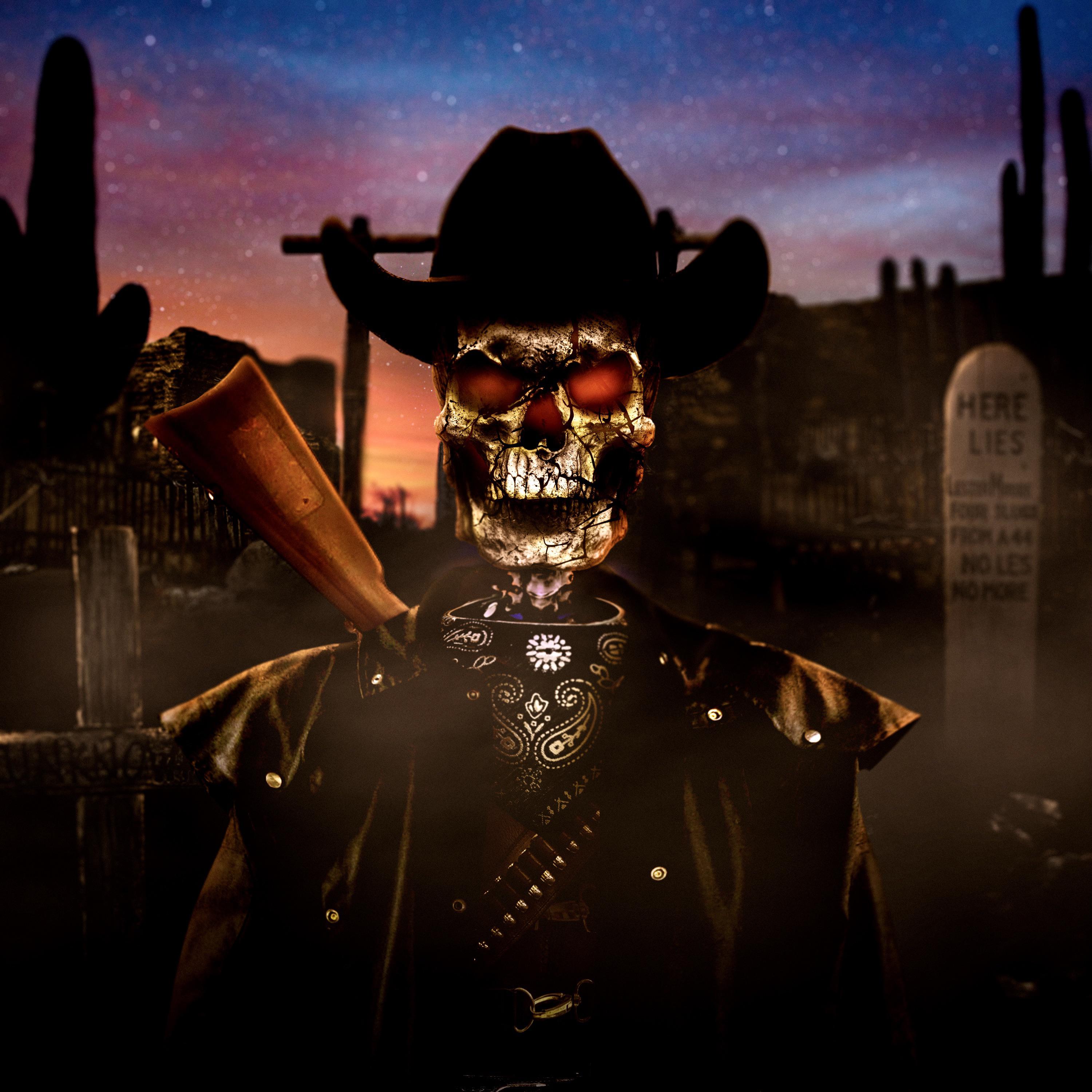 Outlaw Cowboy Skull Wallpaper