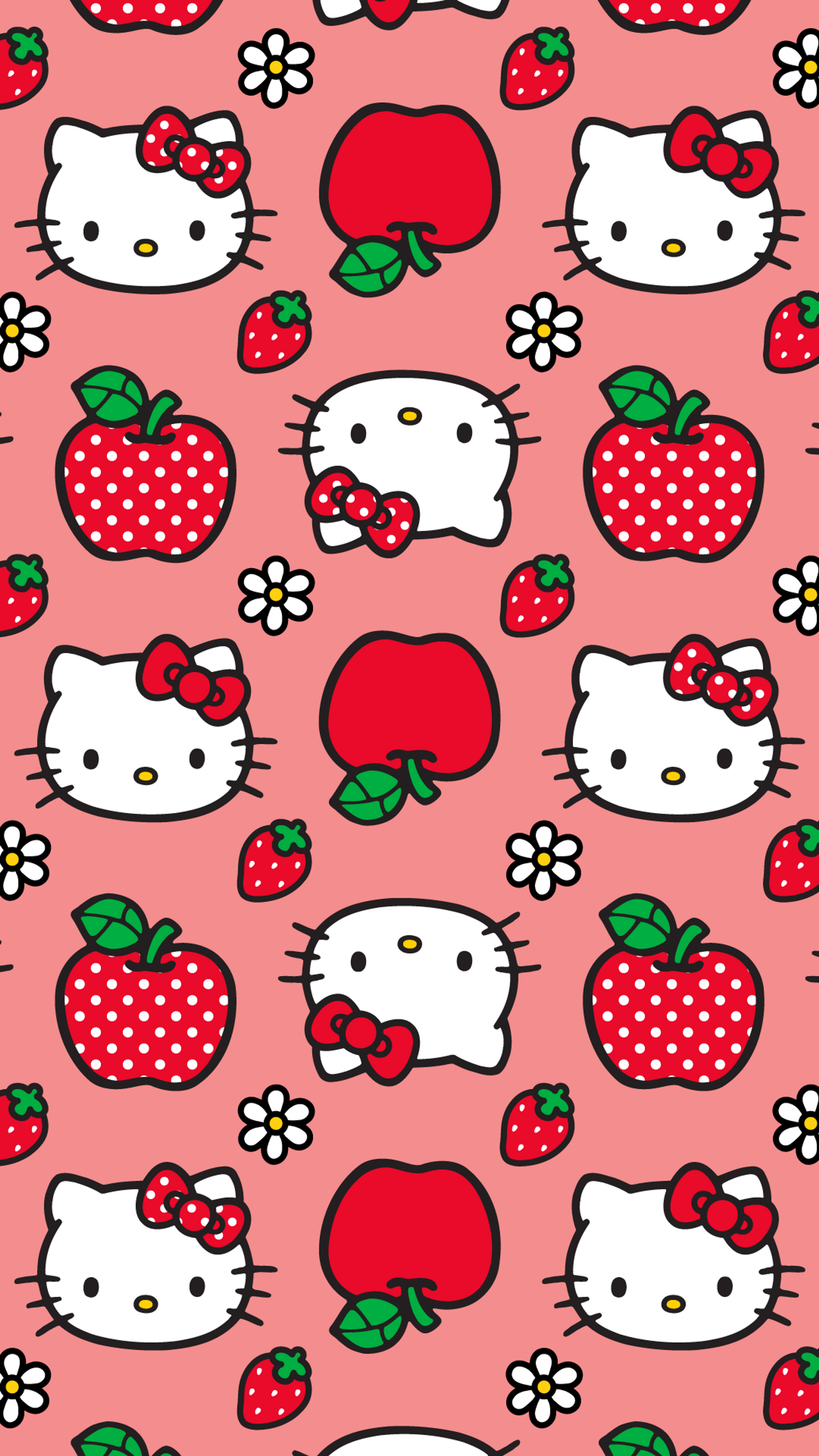 Hello Kitty Bakgrunnsbilde For Iphone Blomsterbue Med Blå Bakgrunn