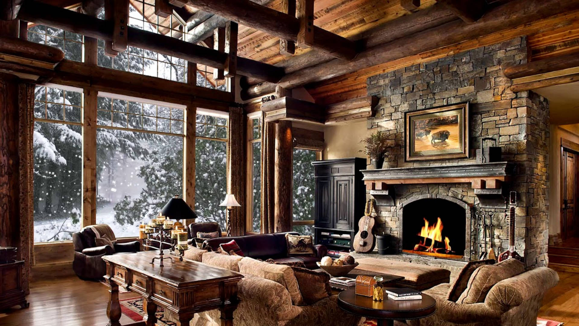 Cabin Fireplace Wallpapers - Wallpaper Cave