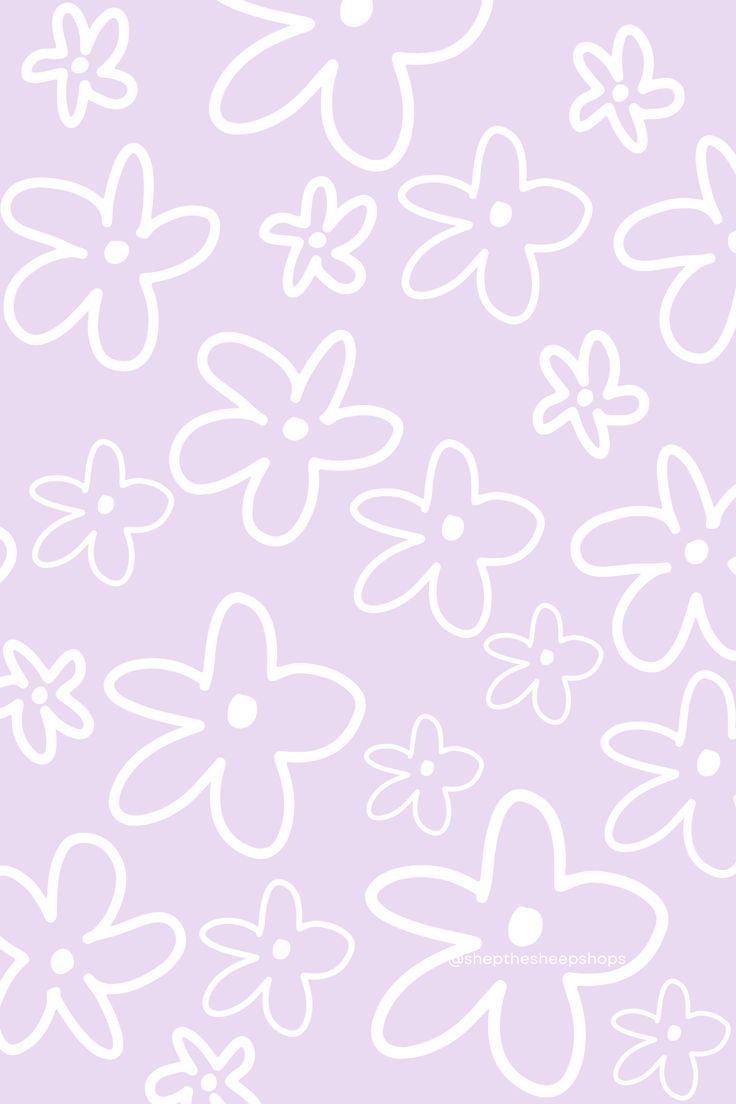 Purple Simple Cartoon Flowers Wallpapers - Wallpaper Cave