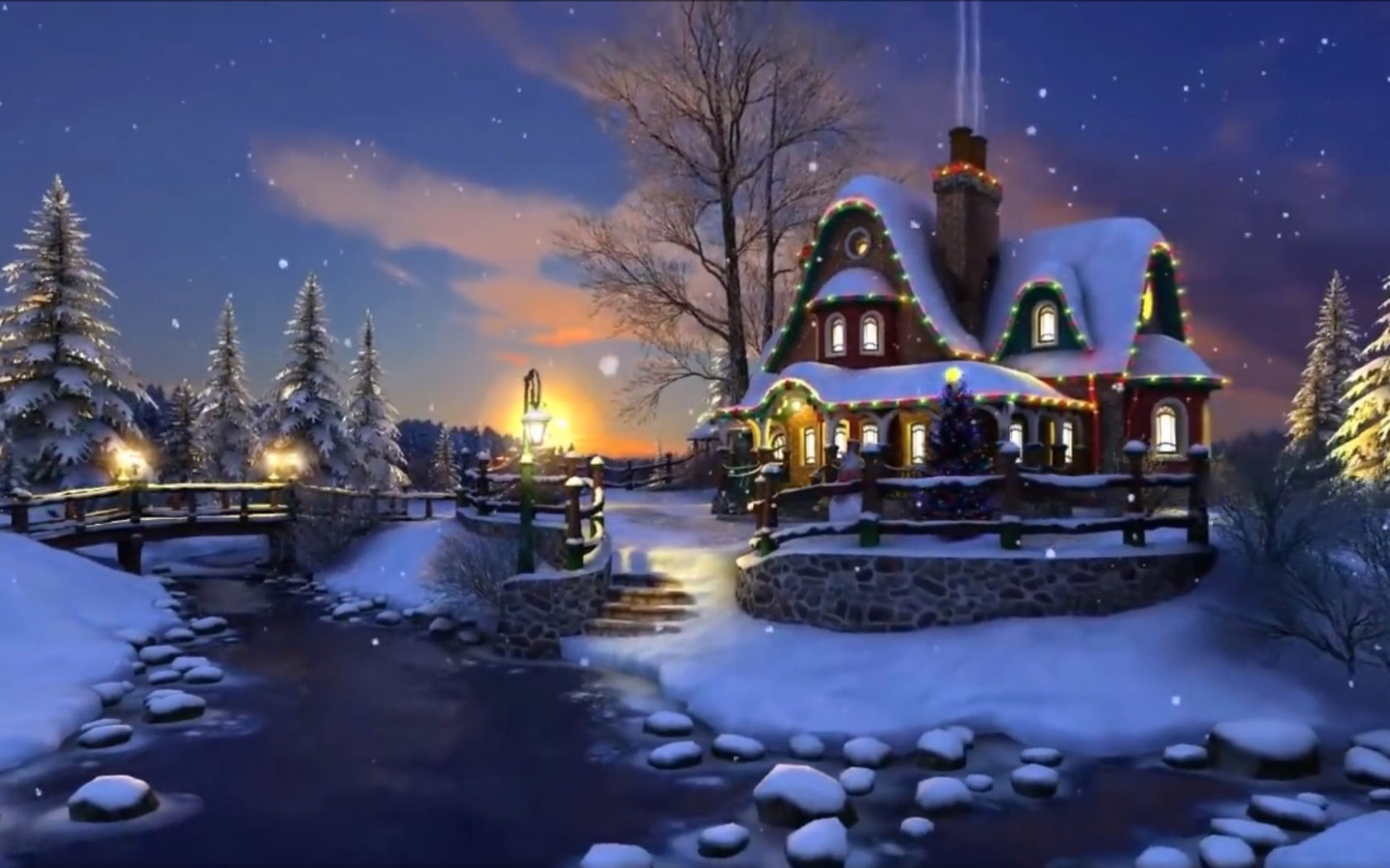 Snowy Christmas Night Wallpapers - Wallpaper Cave
