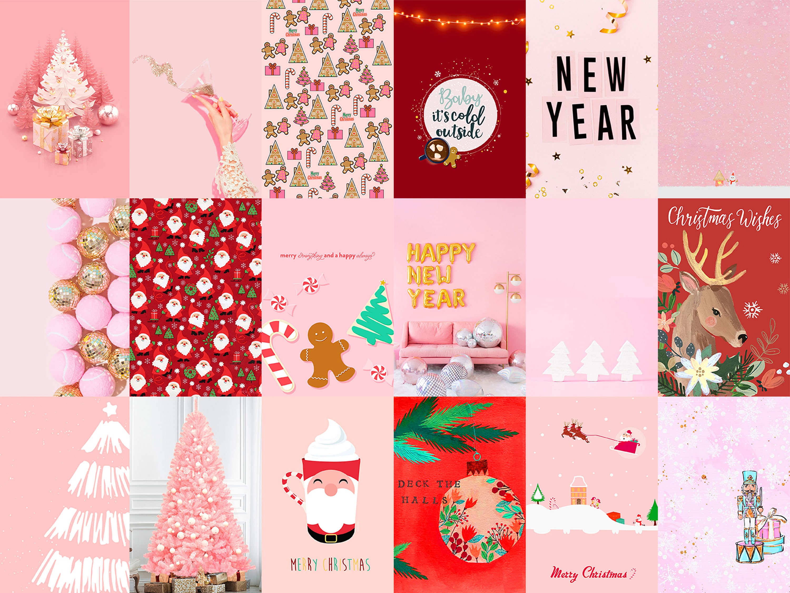 Christmas Collage Preppy Wallpapers - Wallpaper Cave