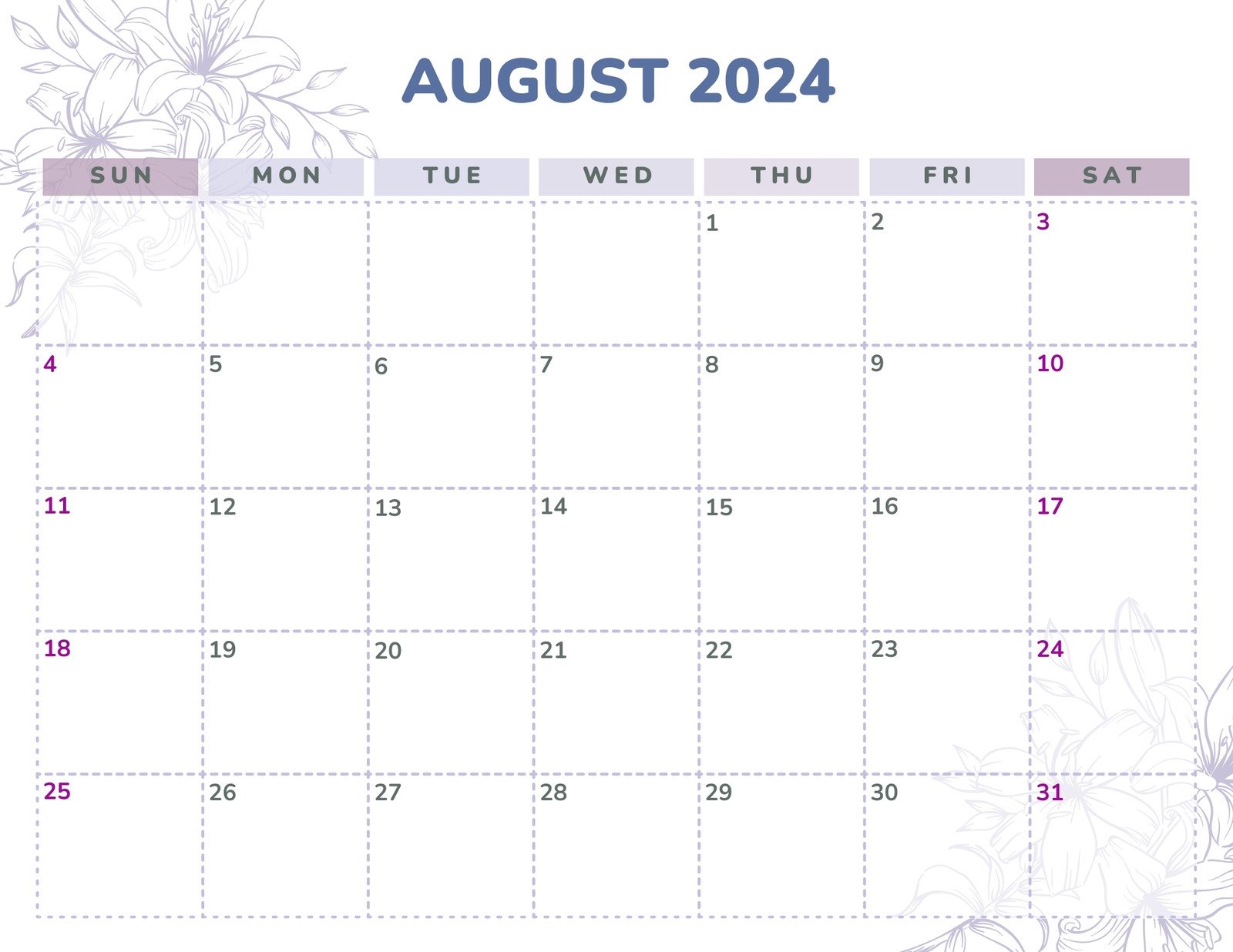 August 2024 Calendar Wallpapers - Wallpaper Cave