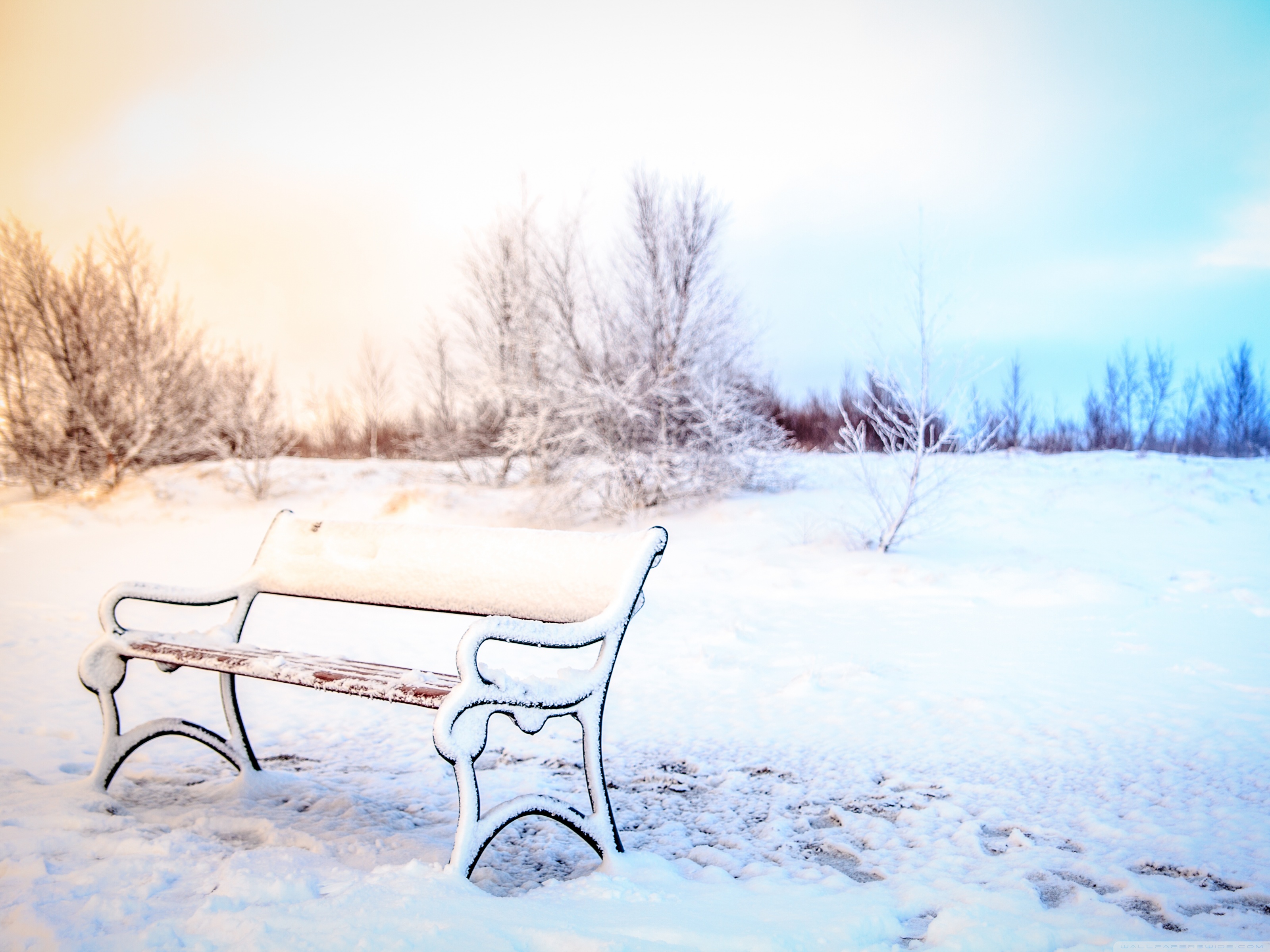 Snowy Bench Wallpapers - Wallpaper Cave