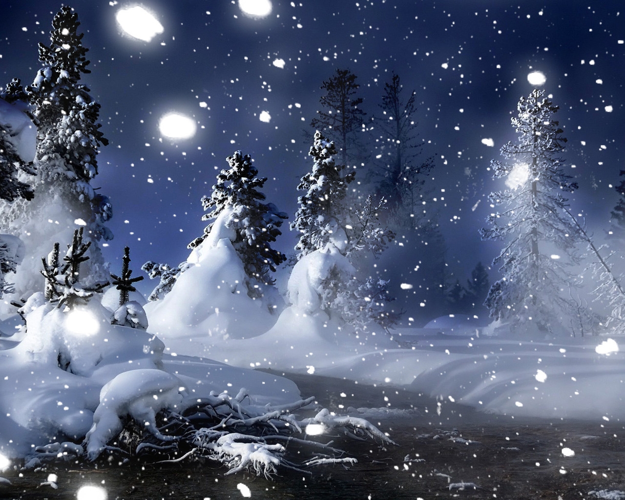 Blue Winter Night Wallpapers - Wallpaper Cave