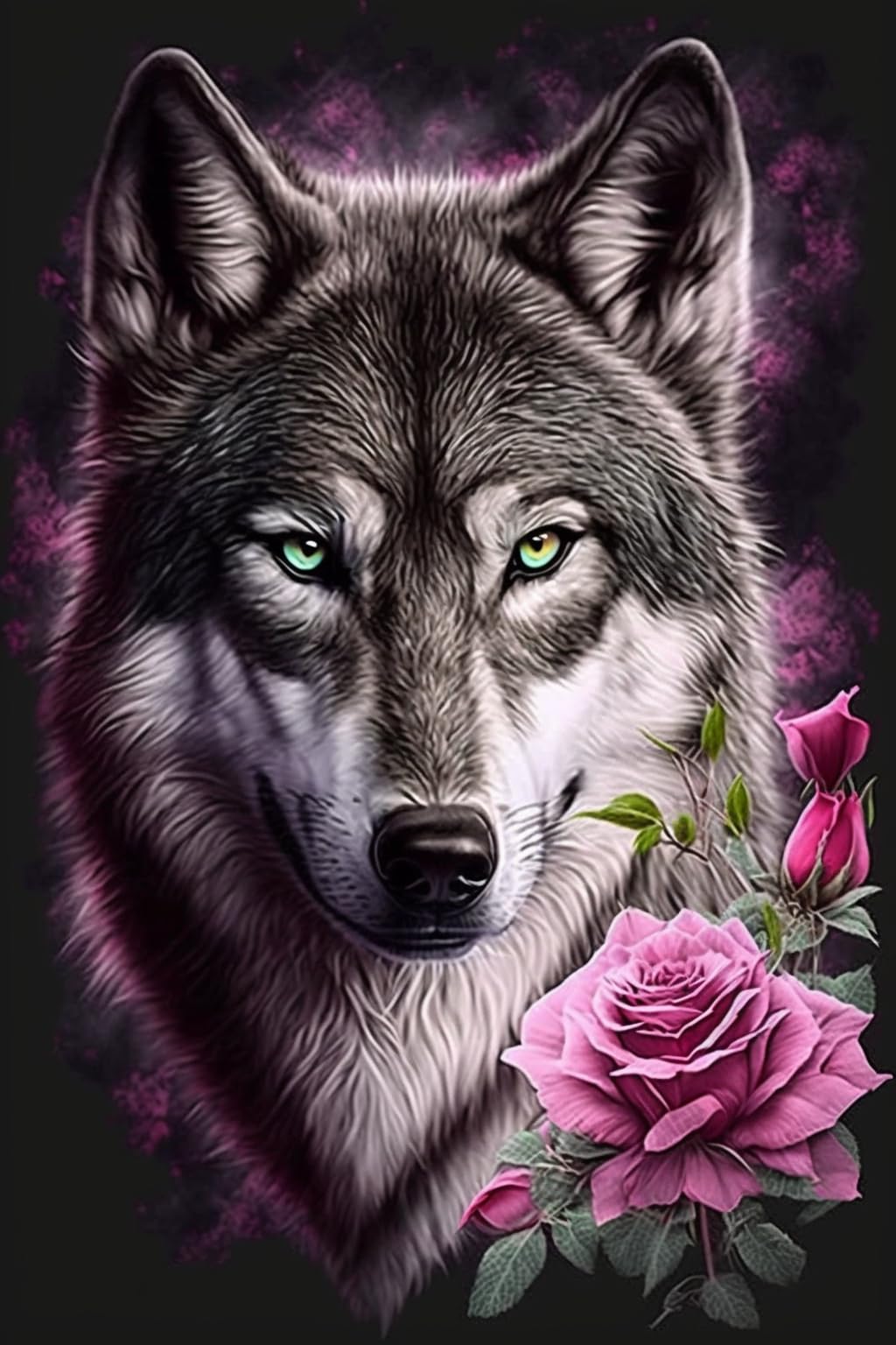 Yorkshire Rose Wolf Wallpaper