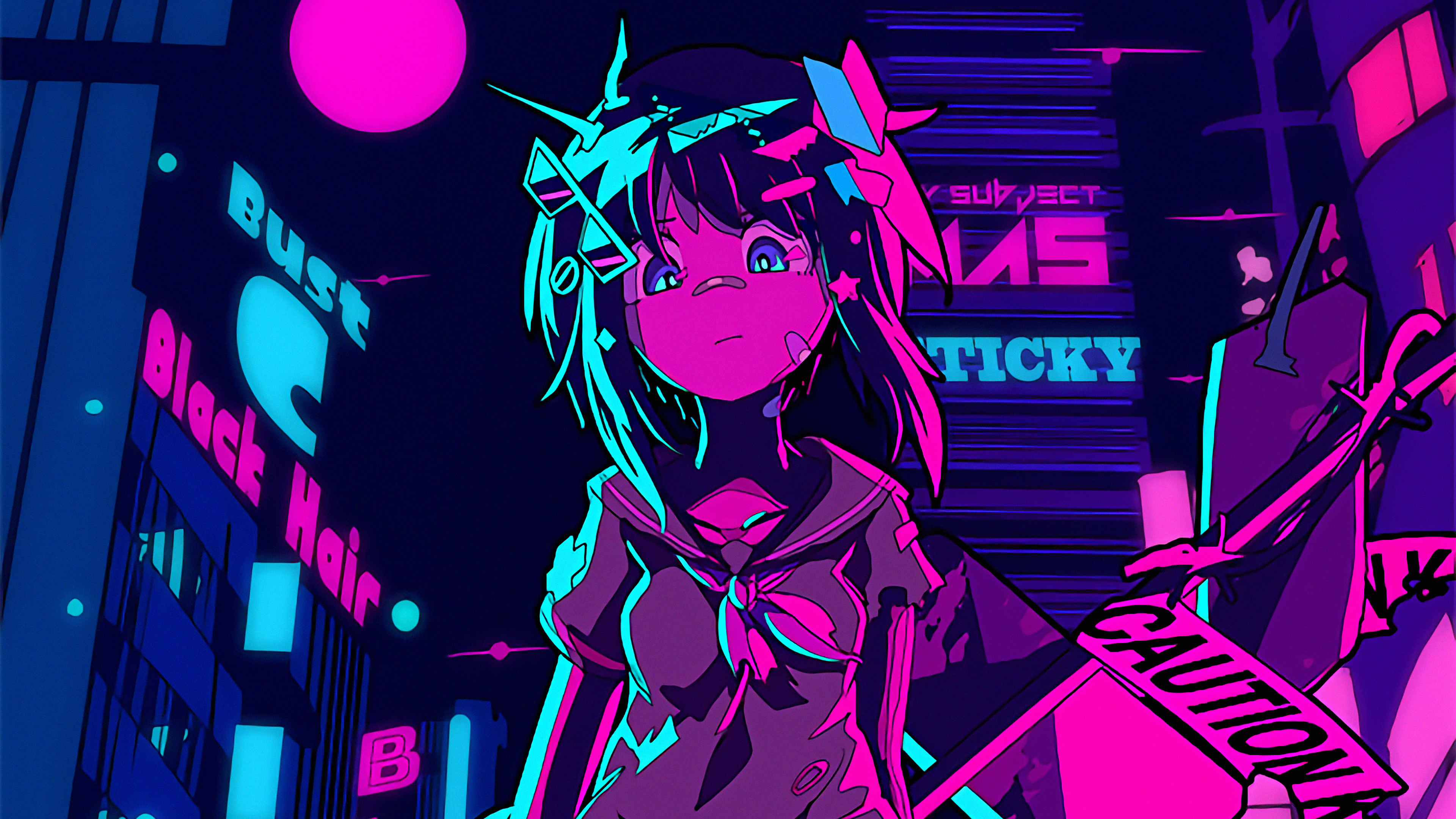 Anime Girl Retrowave Wallpapers - Wallpaper Cave