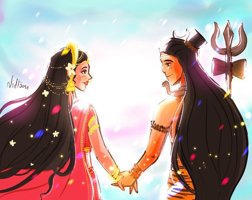 Shiv Parvati Cartoon Wallpapers - Wallpaper Cave