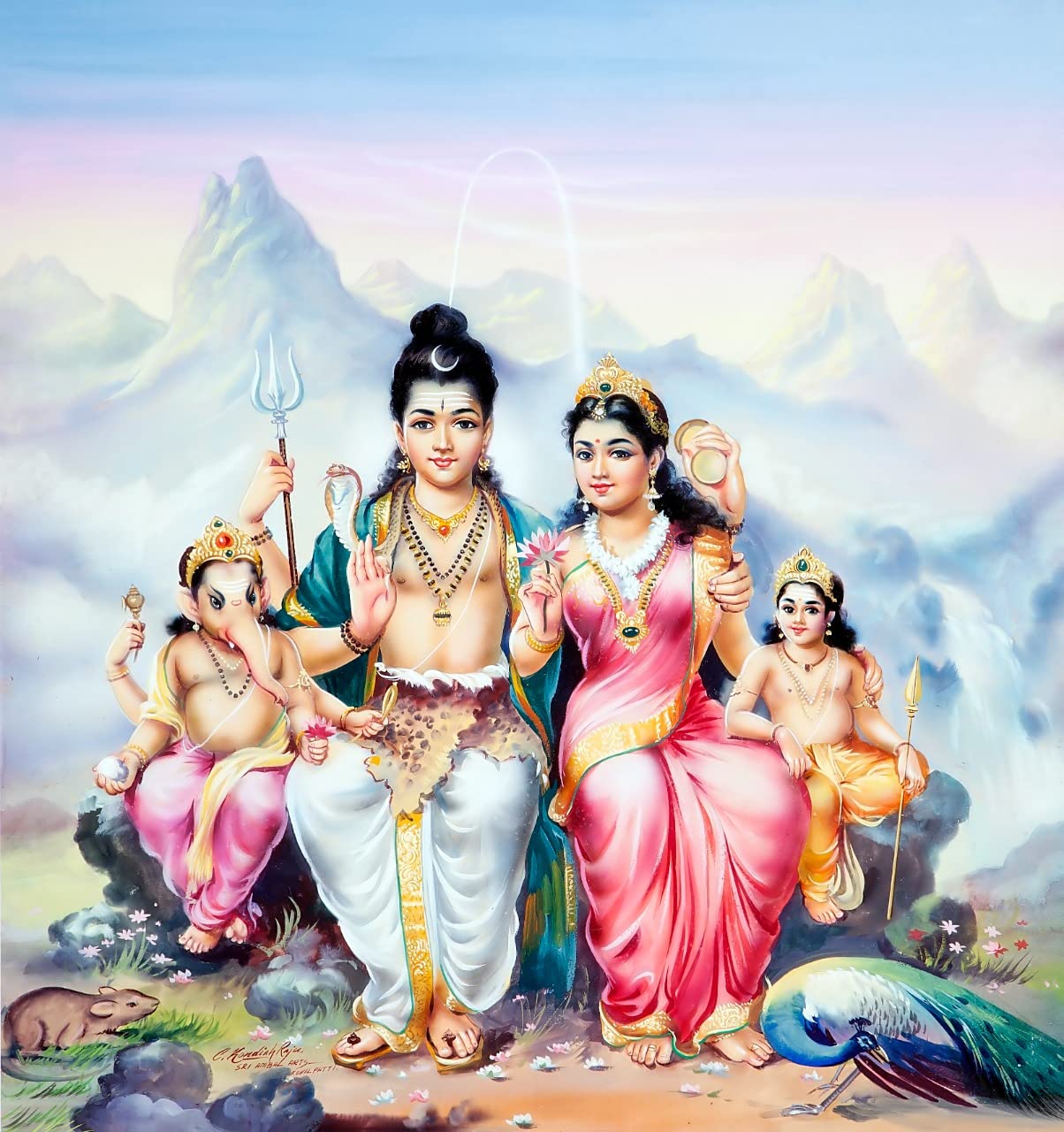Shiv Parvati Cartoon Wallpapers - Wallpaper Cave