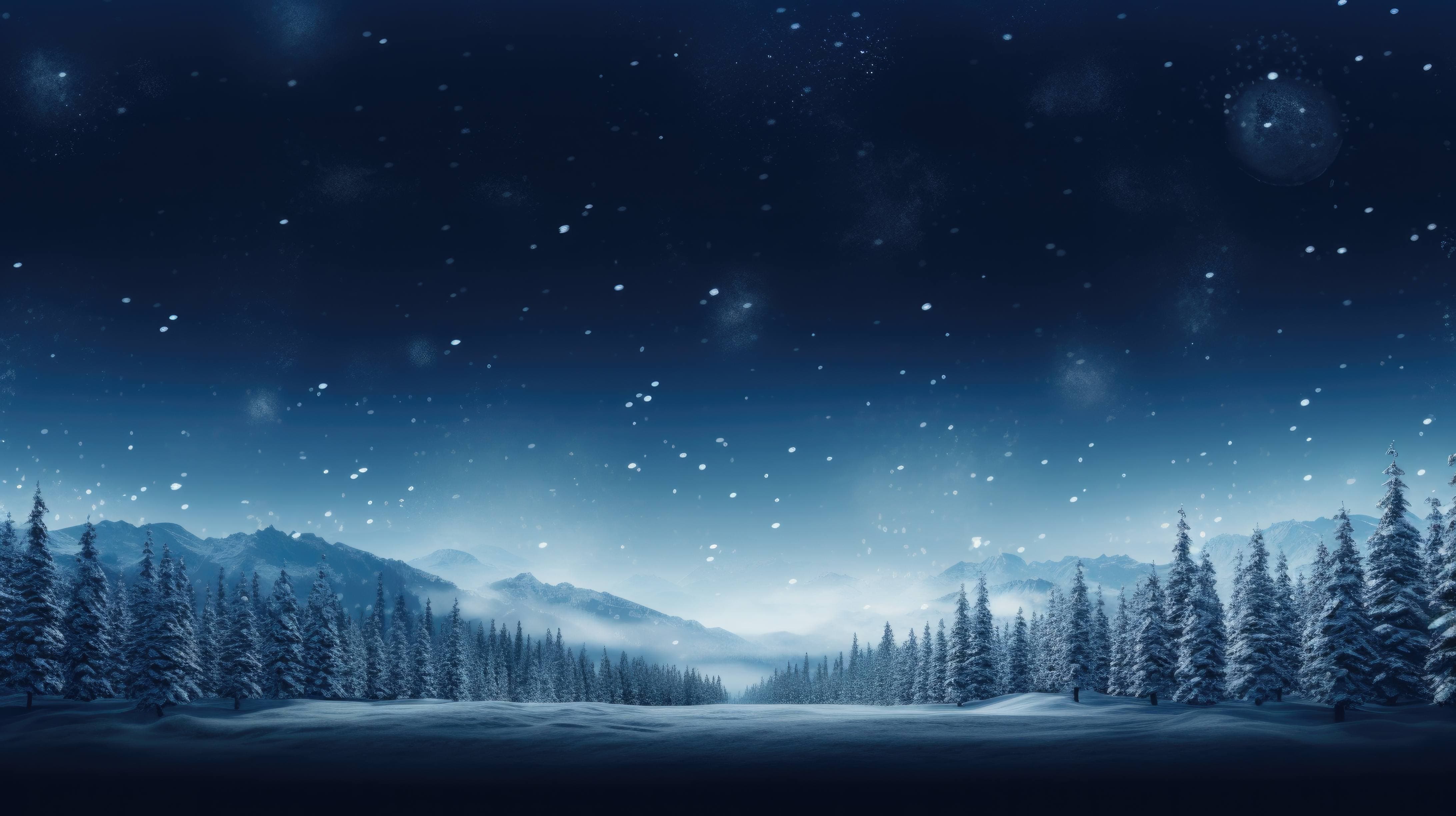 Night Forest Winter Wallpapers - Wallpaper Cave