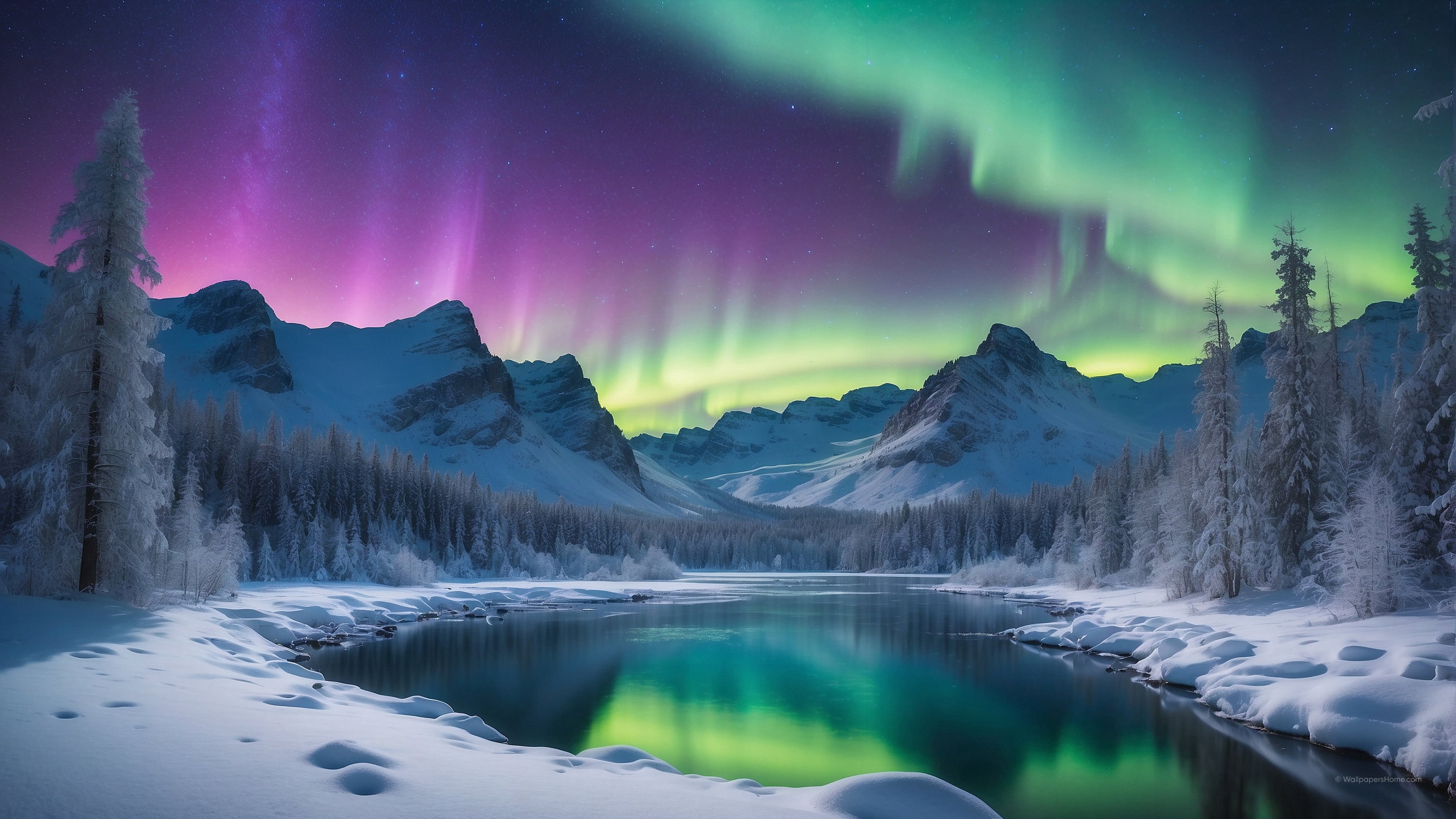Northern Lights Winter Desktop Wallpapers - Wallpaper Cave