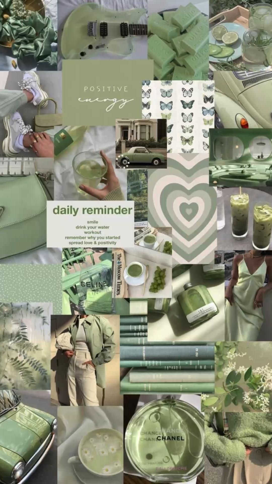 Sage Green Aesthetic Collage Wallpapers - Wallpaper Cave