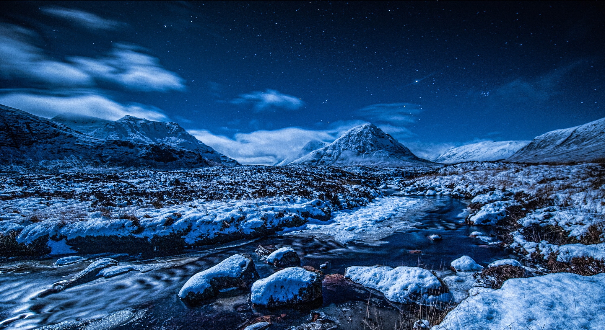 Snowy Mountains At Night Wallpapers - Wallpaper Cave