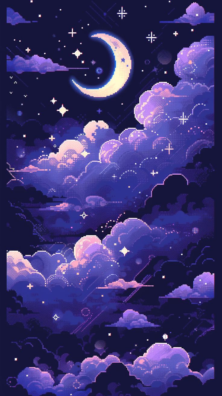 Purple Moon And Stars Wallpapers - Wallpaper Cave