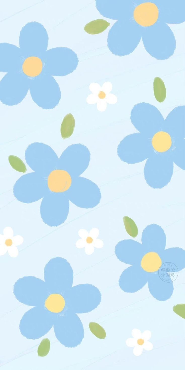 Preppy Flower Blue Wallpapers - Wallpaper Cave