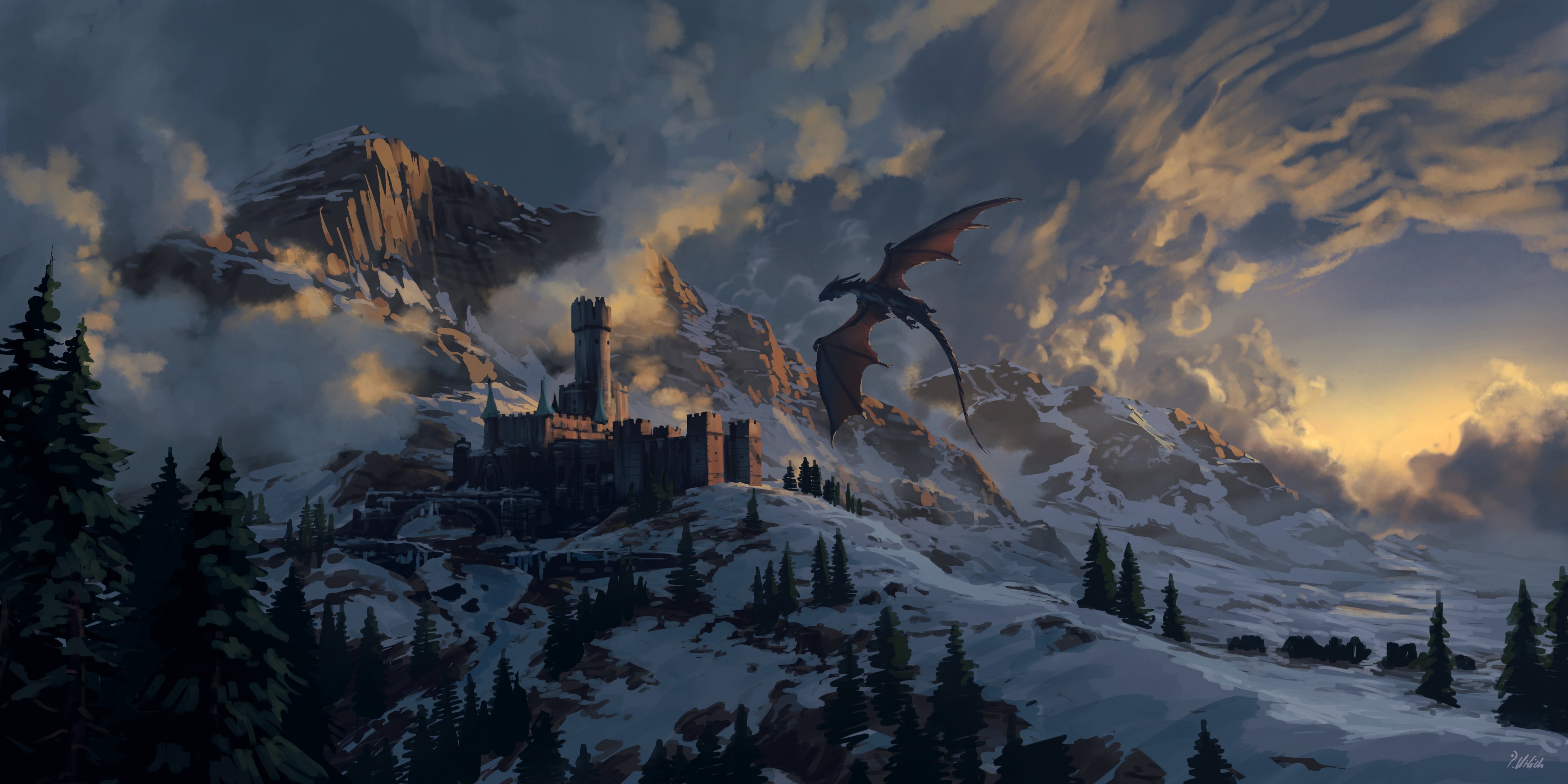 Wallpaper Winter Medieval