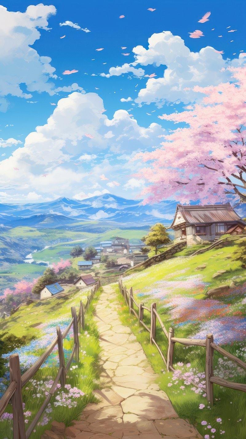 Mountain Anime Spring Wallpapers - Wallpaper Cave