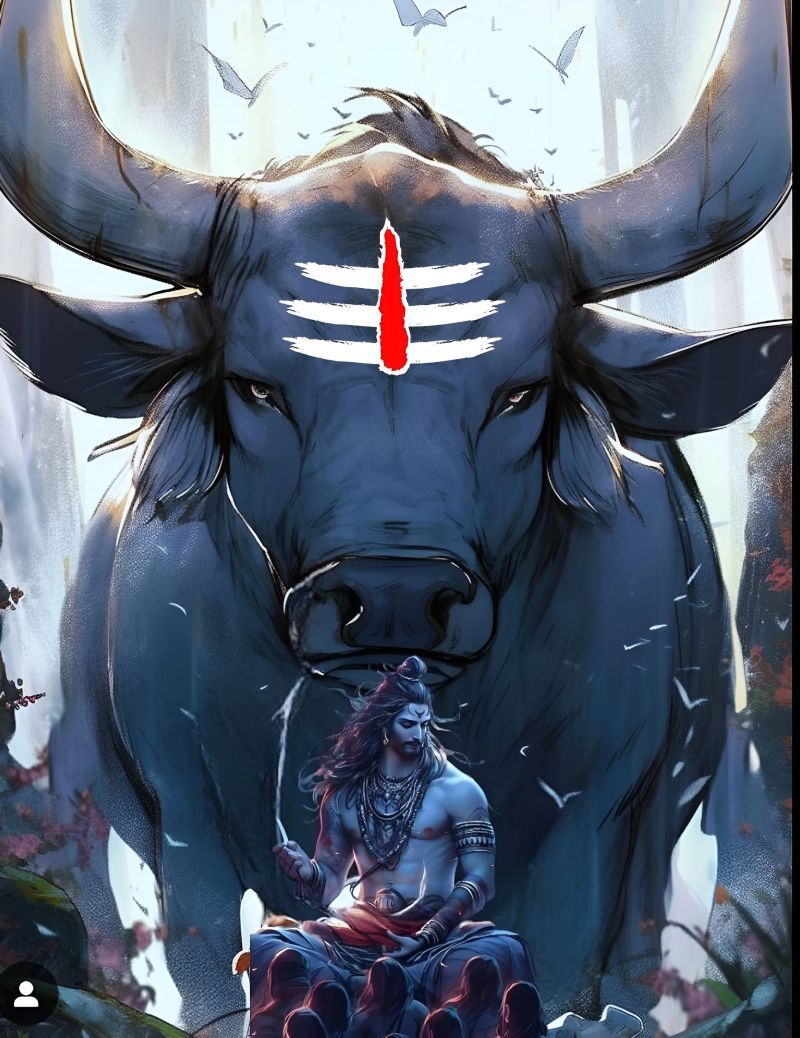 Angry Nandi Images Lord Shiva With Nandi Poster (20 Inches X 16