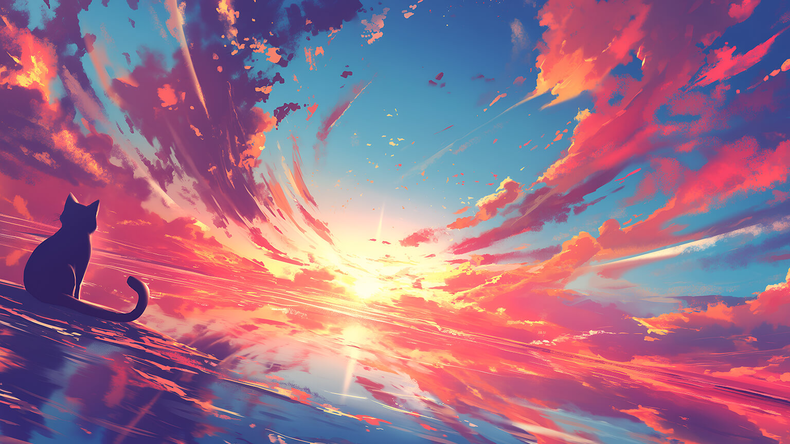 Cat Sunset Wallpapers - Wallpaper Cave